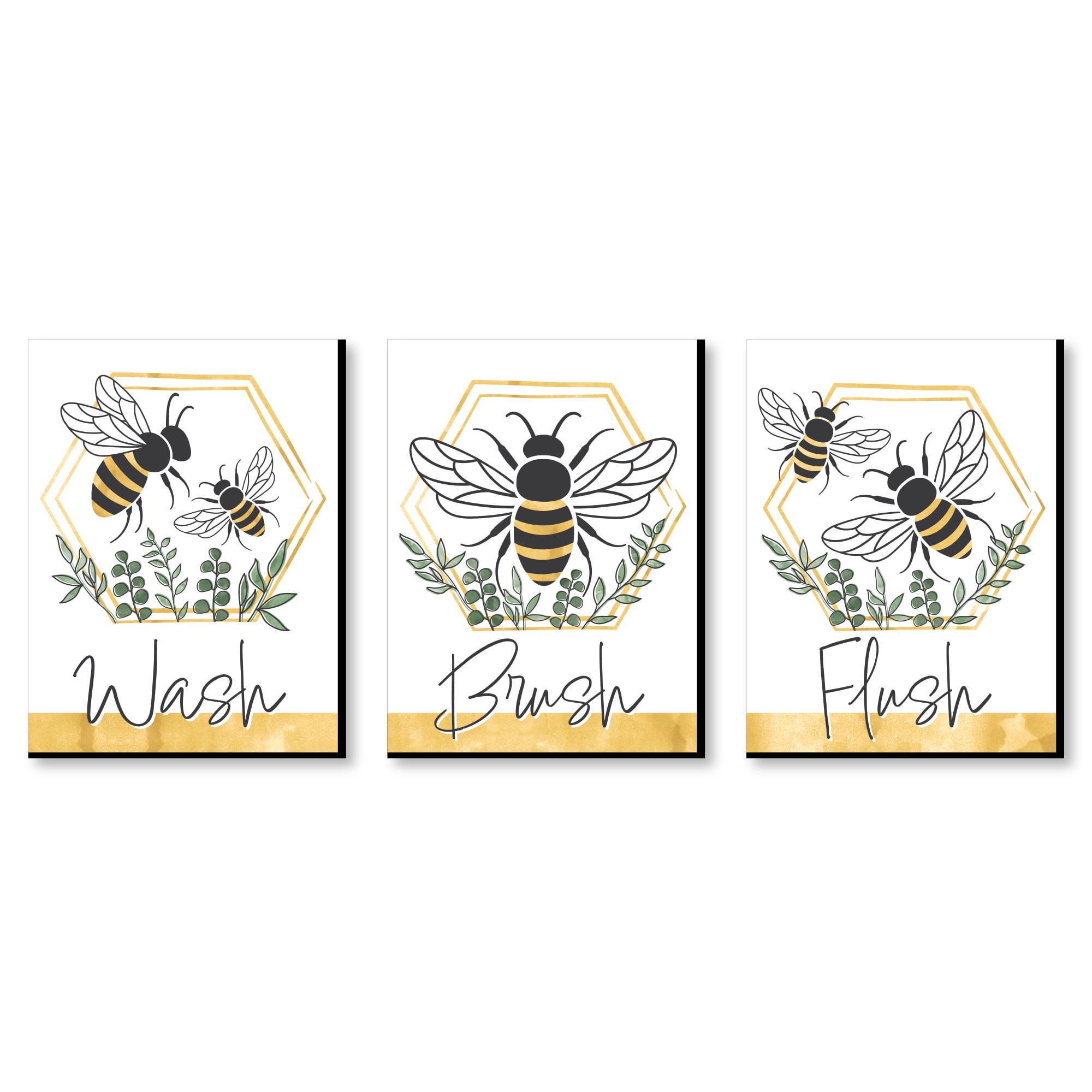 Big Dot of Happiness Little Bumblebee - Bee Kids Bathroom Rules Wall ...