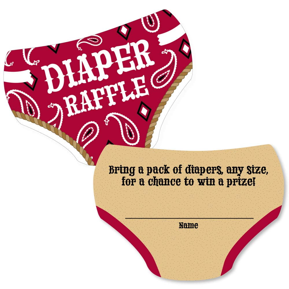 Big Dot of Happiness Little Cowboy - Diaper Shaped Raffle Ticket ...
