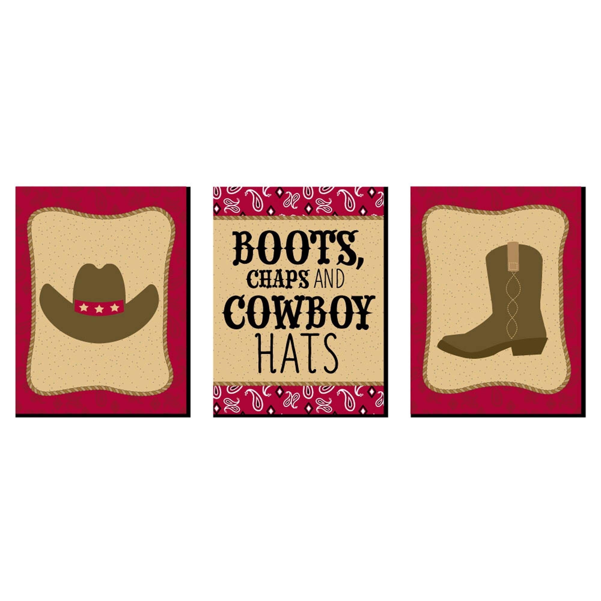 Big Dot of Happiness Little Cowboy - Western Nursery Wall Art and Kids ...