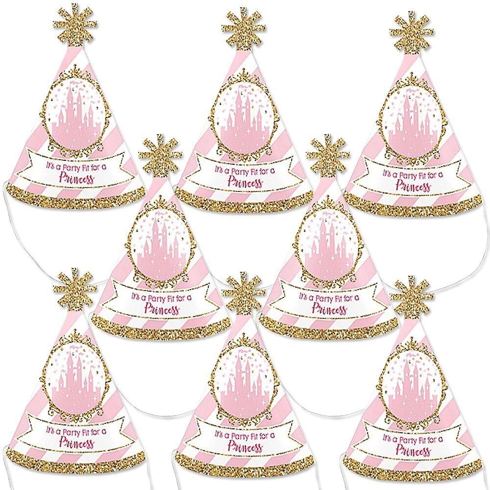 Big Dot of Happiness Little Princess Crown - Mini Cone Pink and Gold ...