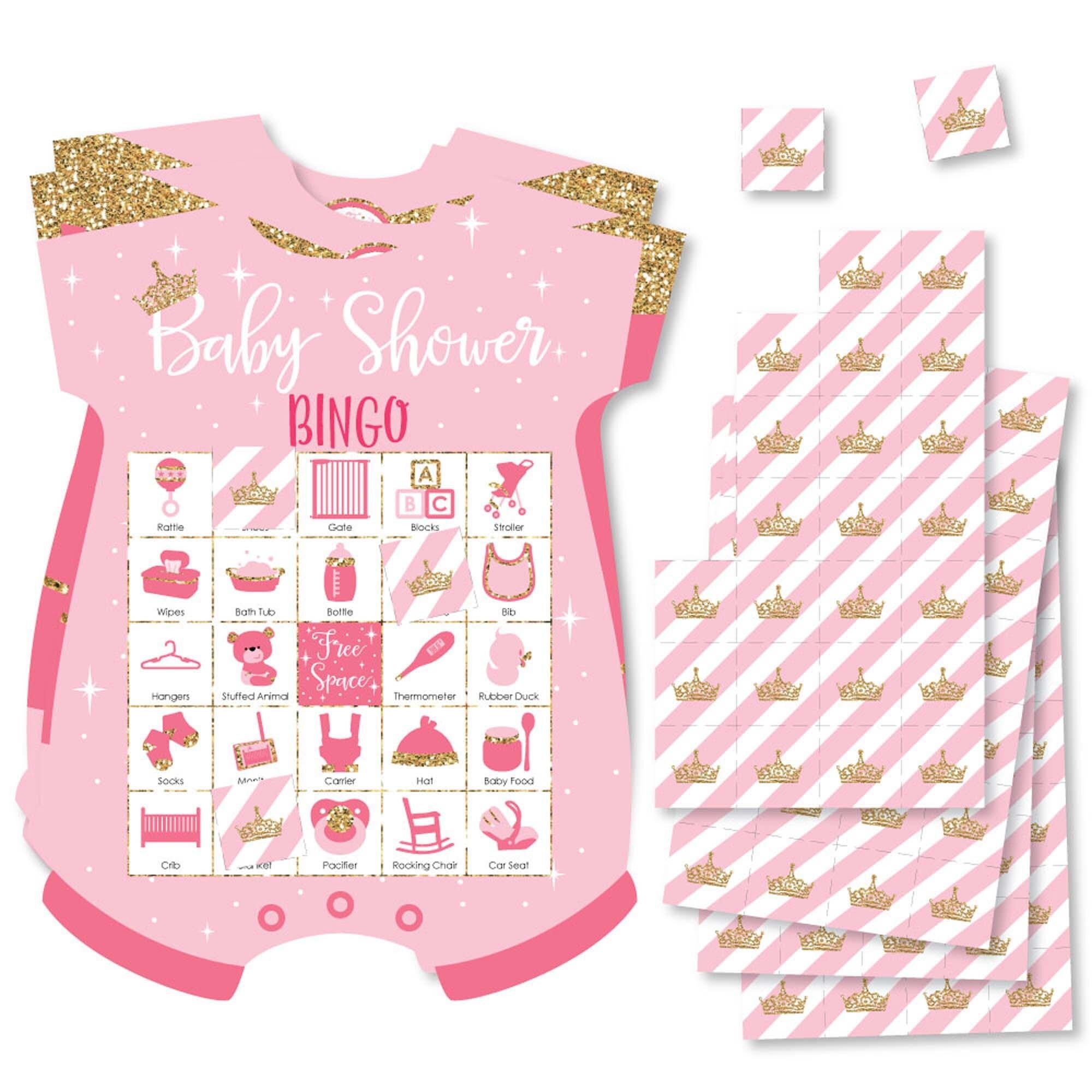 Big Dot of Happiness Little Princess Crown Baby Shower Bingo Cards ...