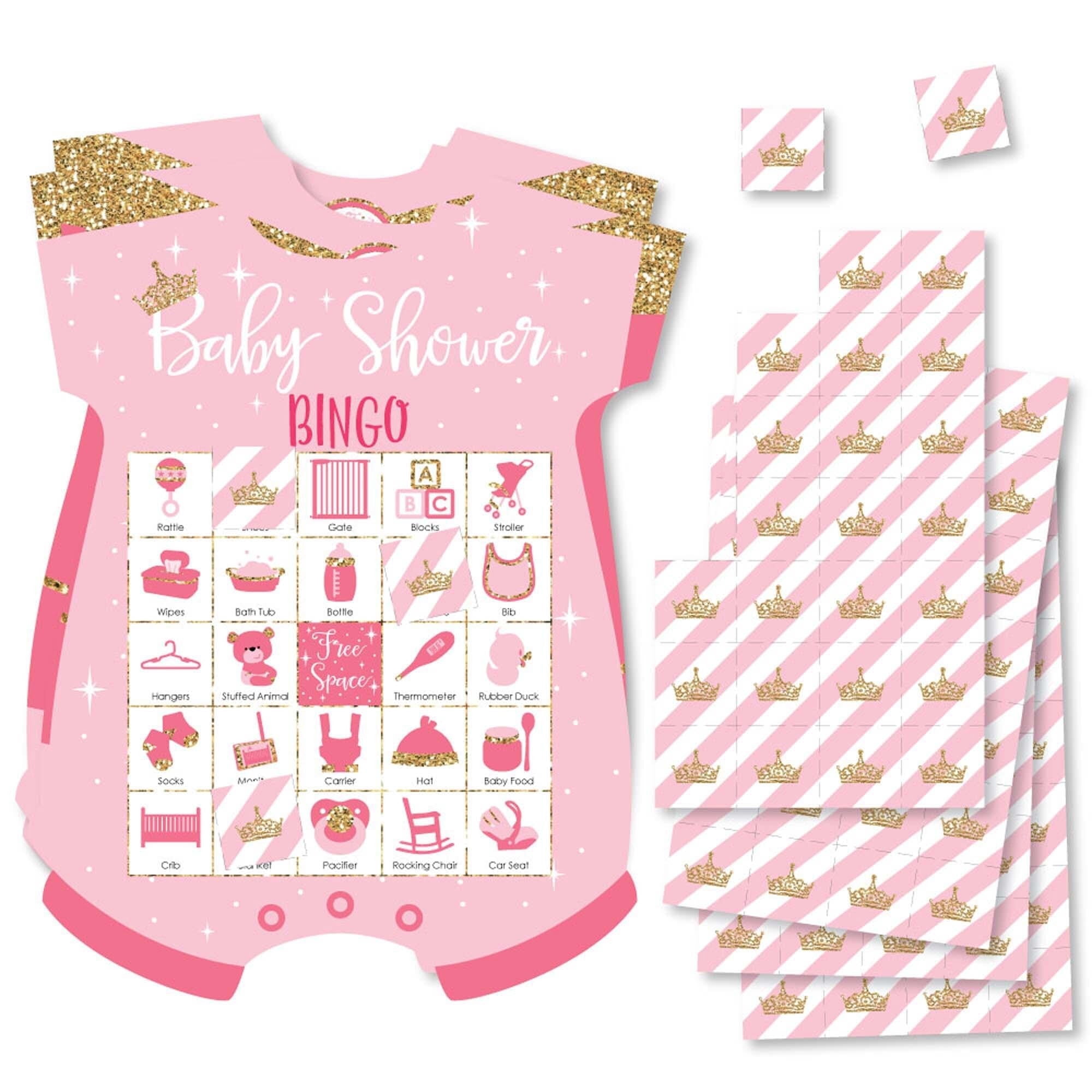 Big Dot of Happiness Little Princess Crown Baby Shower Bingo Cards ...