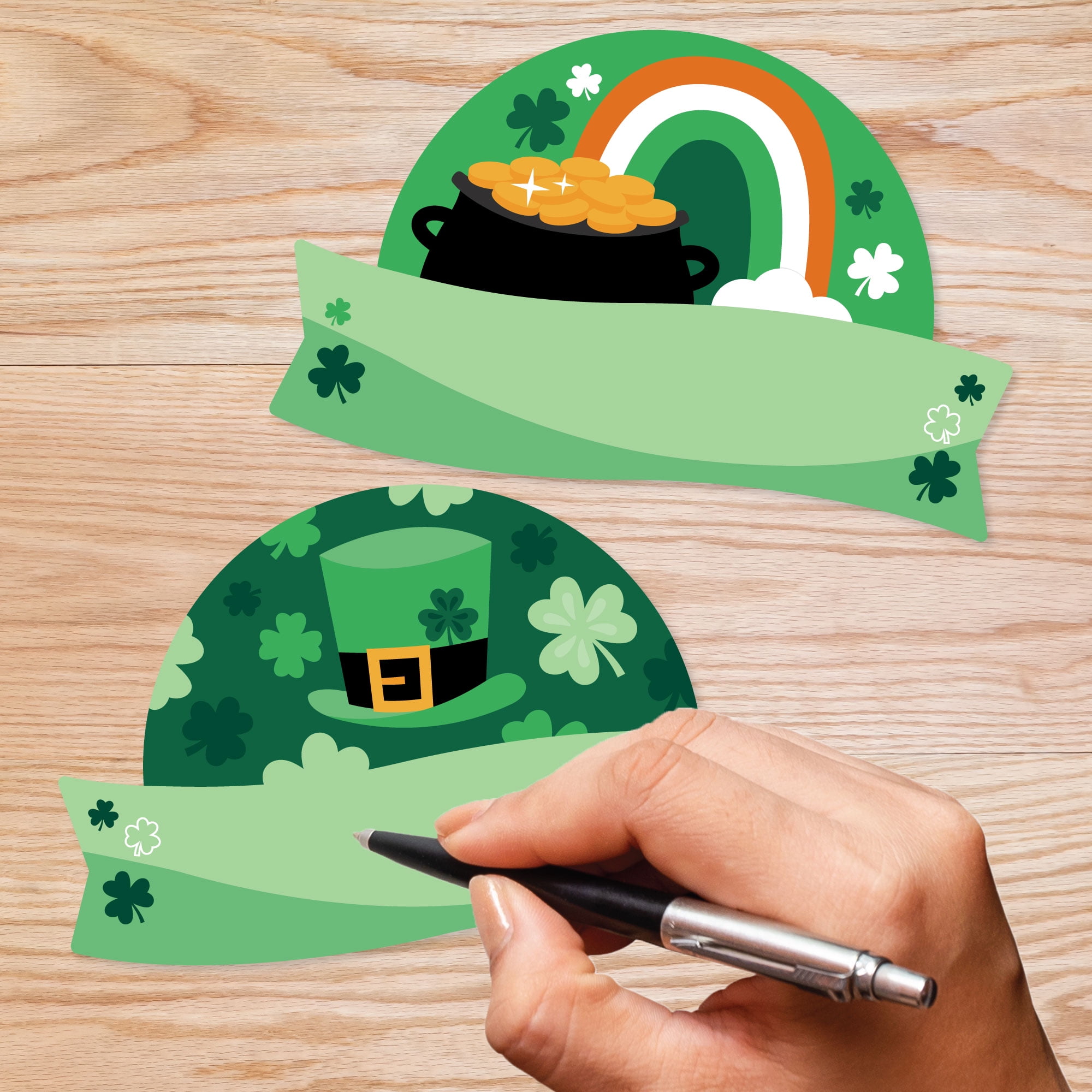Big Dot of Happiness Lucky St. Patrick's Day - DIY Blank Paper Desk or ...