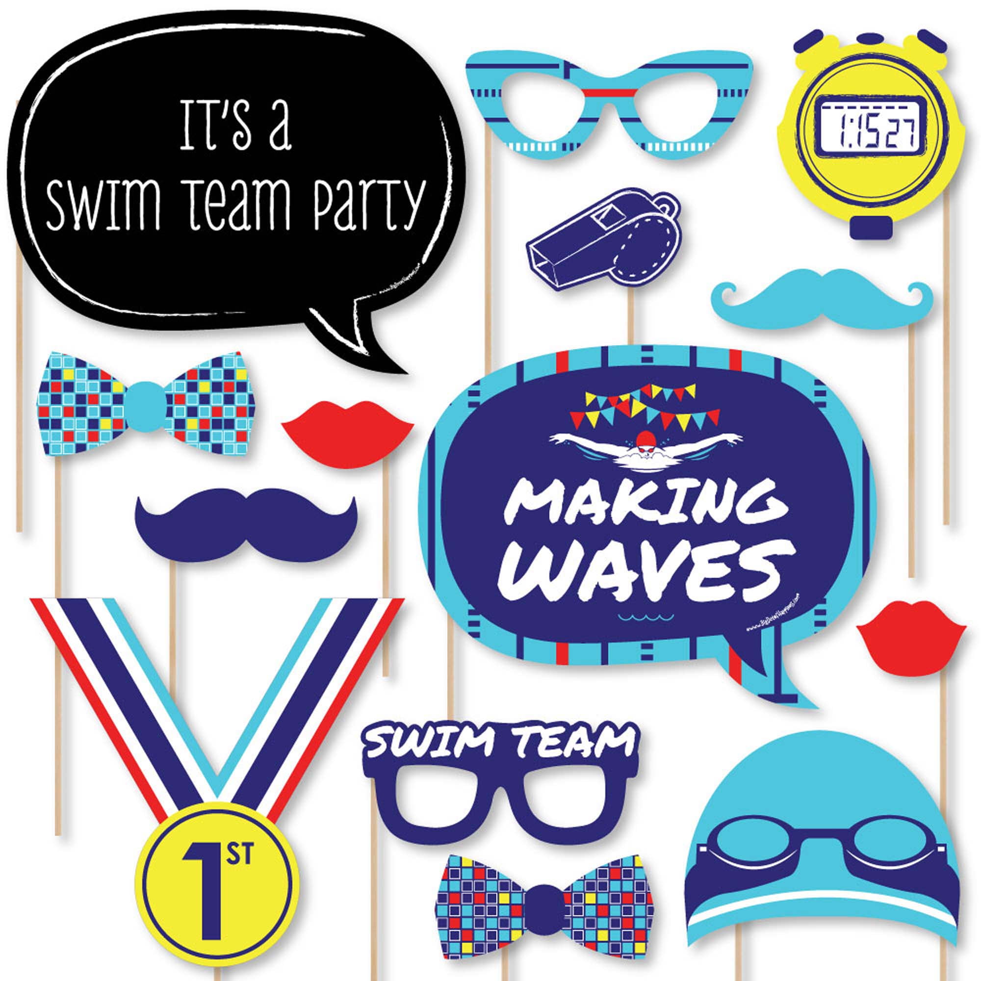 Big Dot of Happiness Making Waves - Swim Team - Swimming Party Birthday ...