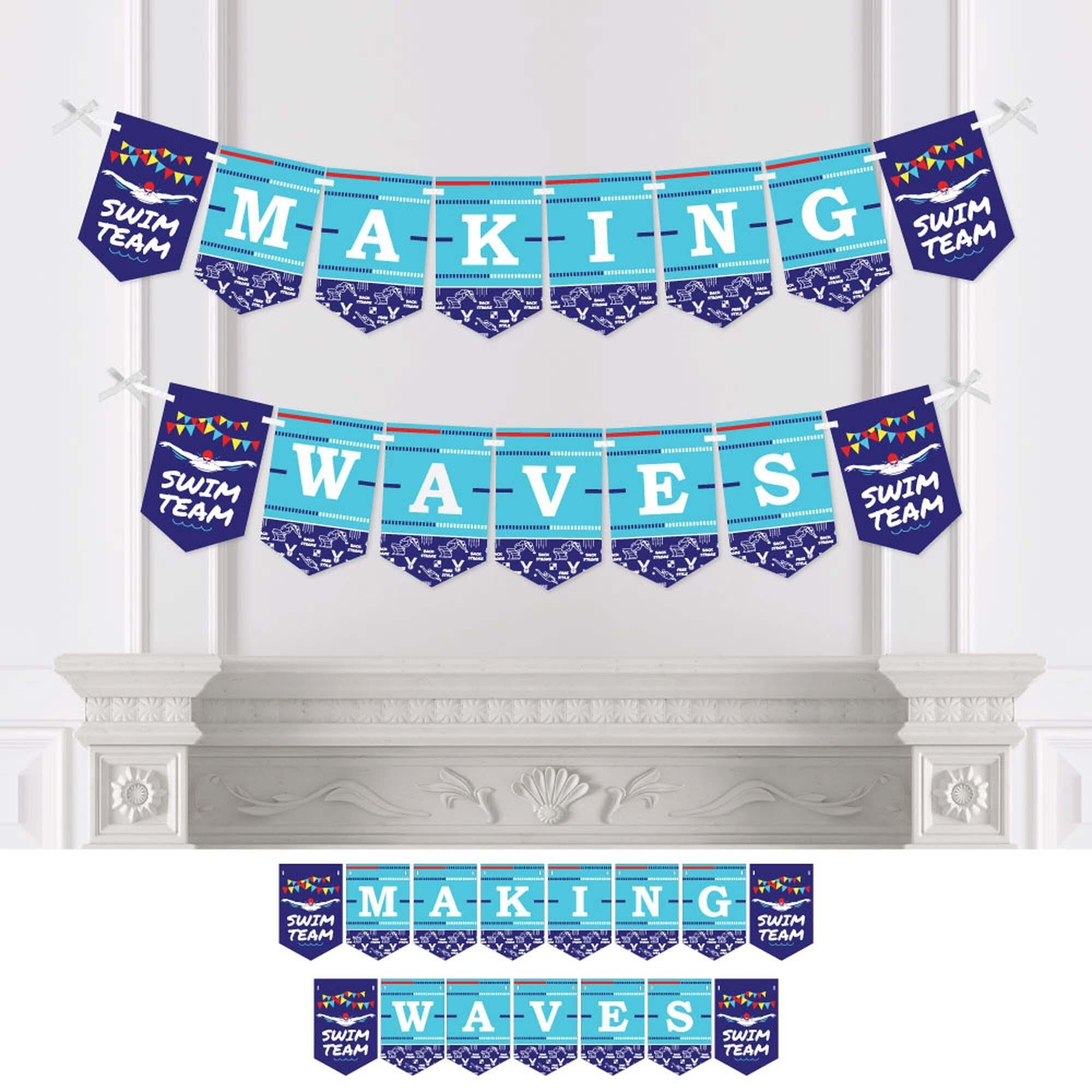 Big Dot of Happiness Making Waves - Swim Team - Swimming Party Bunting ...