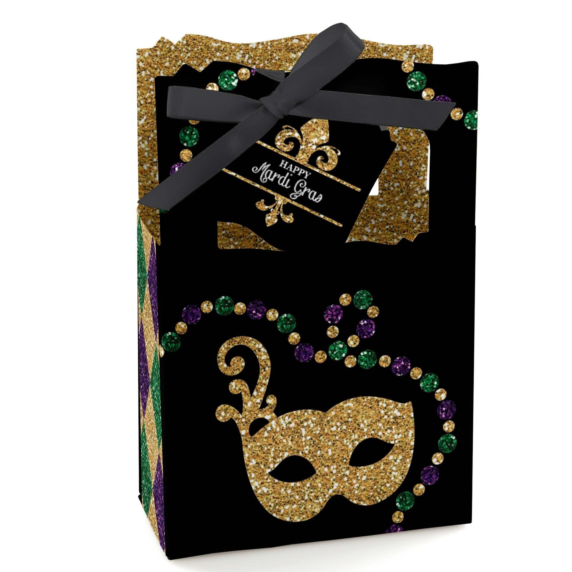 Big Dot of Happiness Mardi Gras - Masquerade Party Favor Boxes - Set of ...