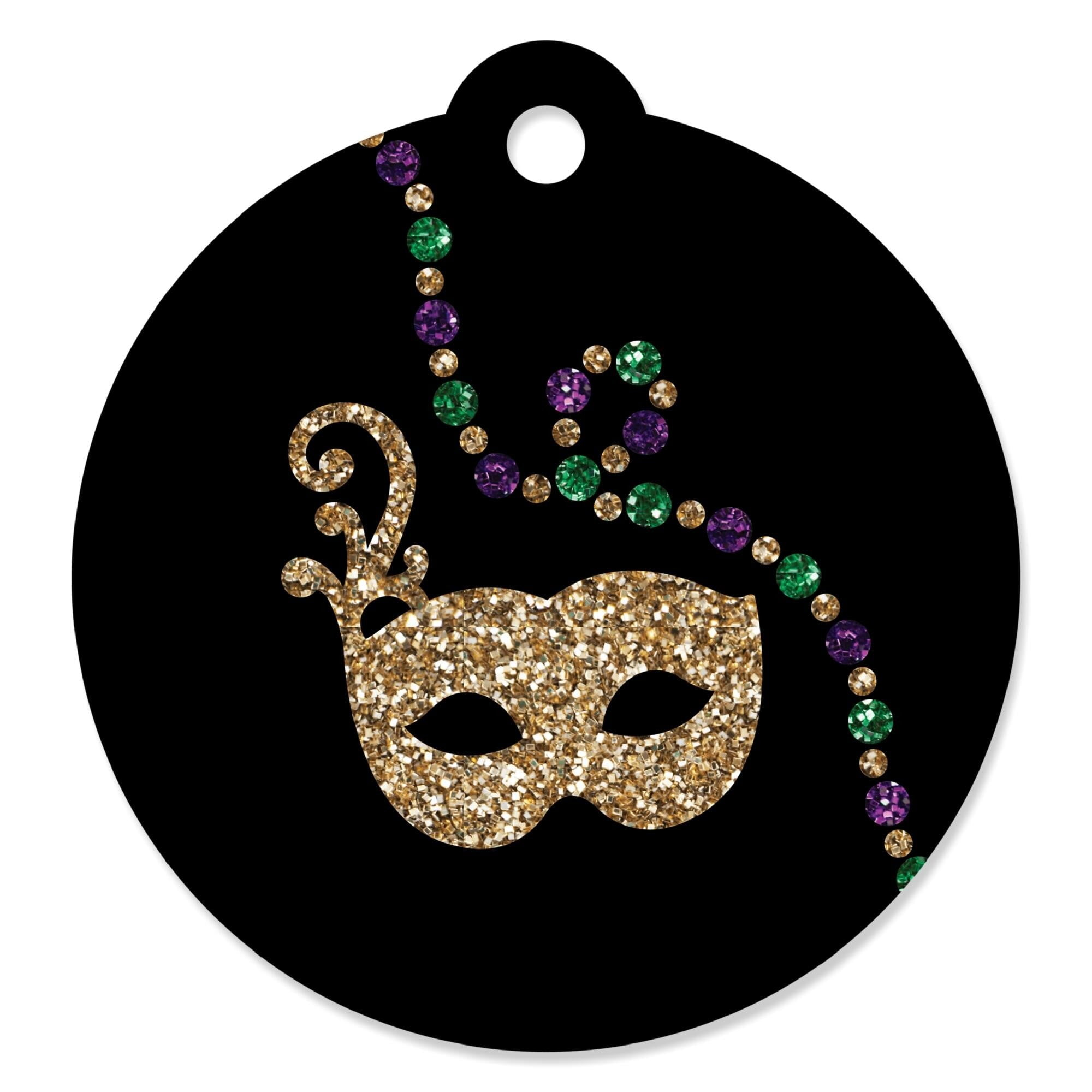 Big Dot of Happiness Mardi Gras - Masquerade Party Favor Gift Tags (Set ...