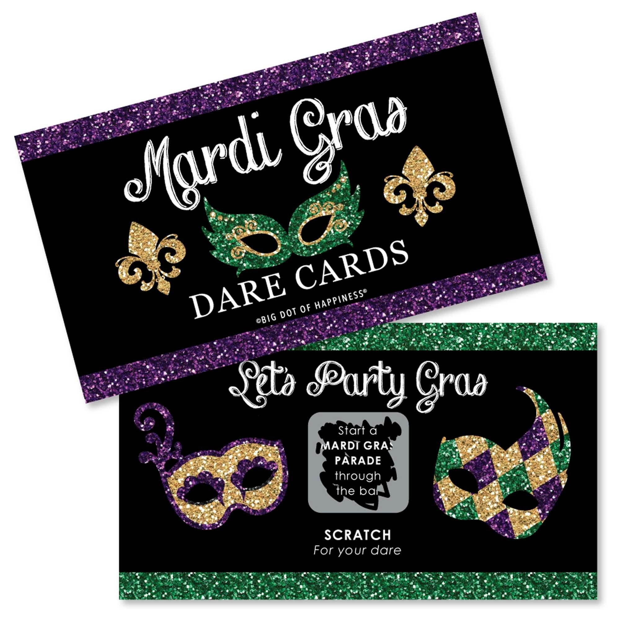 Big Dot of Happiness Mardi Gras - Masquerade Party Game Scratch Off ...