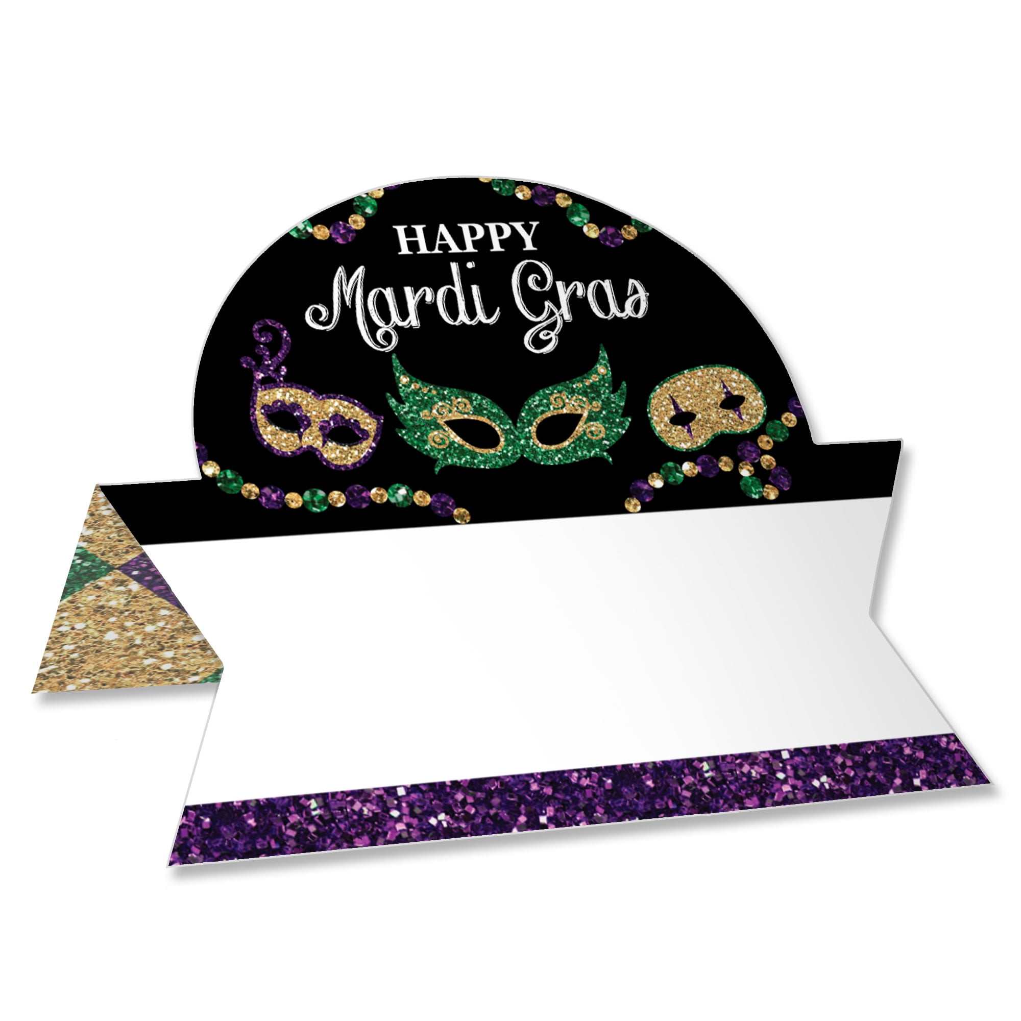 Big Dot of Happiness Mardi Gras - Masquerade Party Tent Buffet Card ...