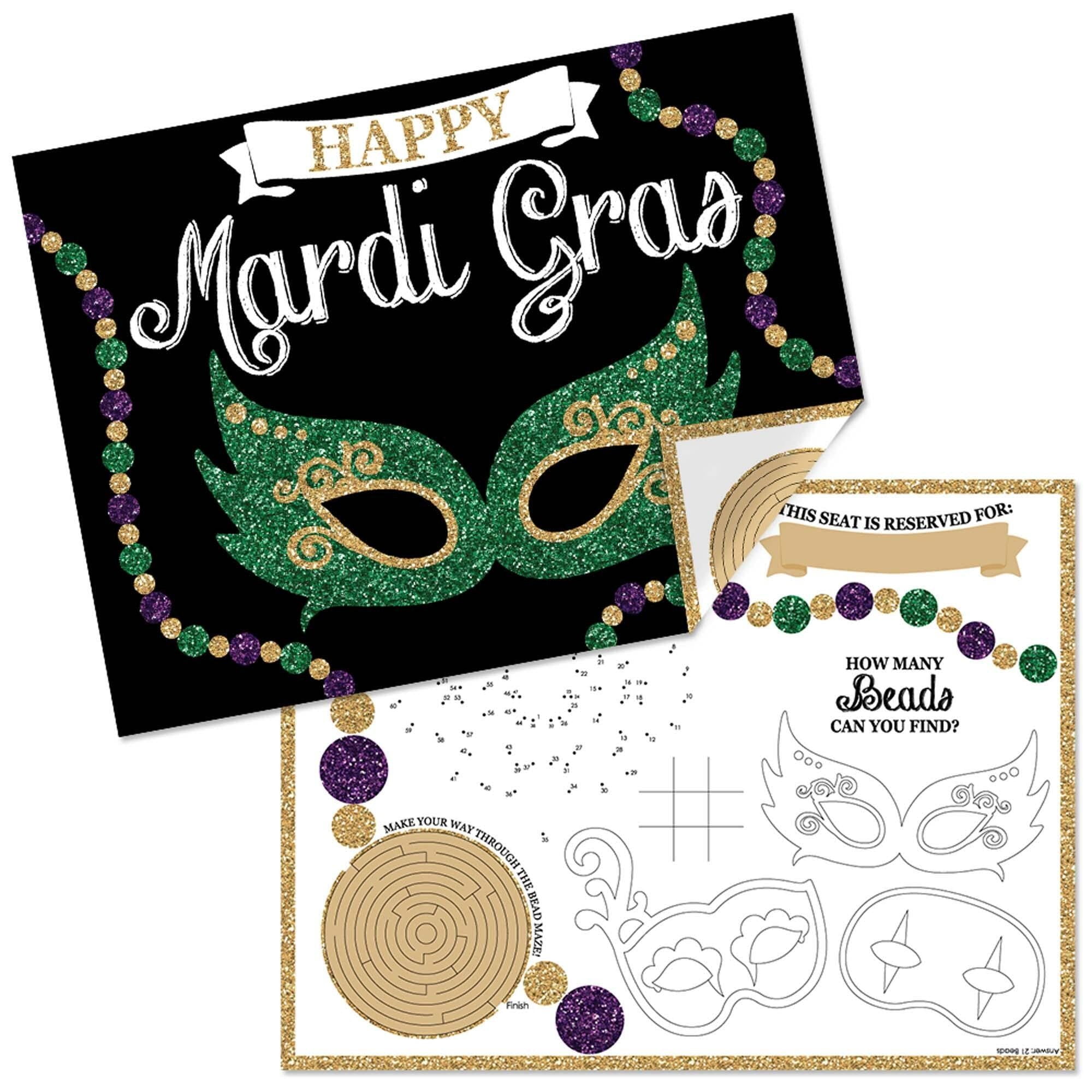 Big Dot of Happiness Mardi Gras - Paper Masquerade Party Coloring ...