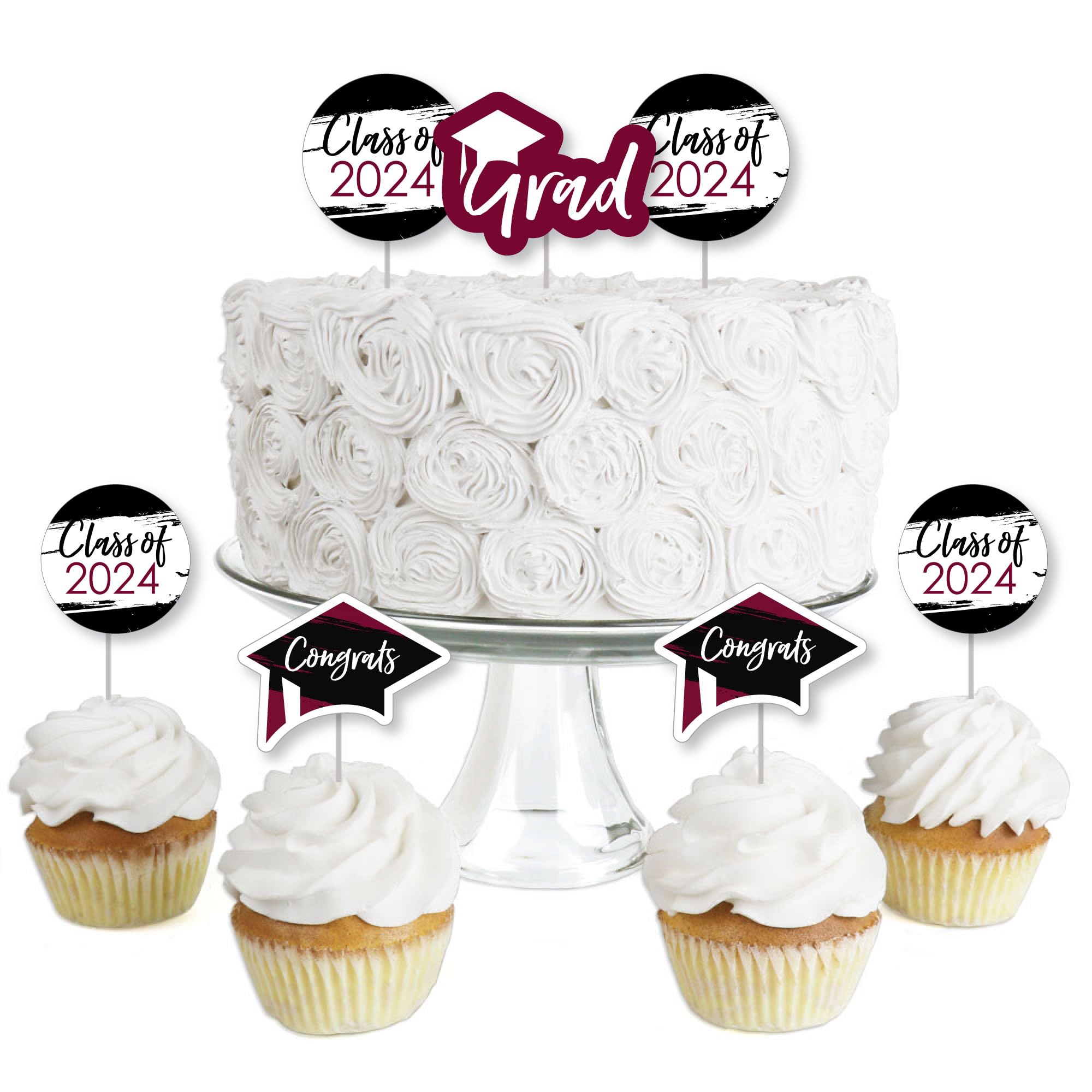 Big Dot of Happiness Maroon 2025 Graduation Party - Dessert Cupcake ...