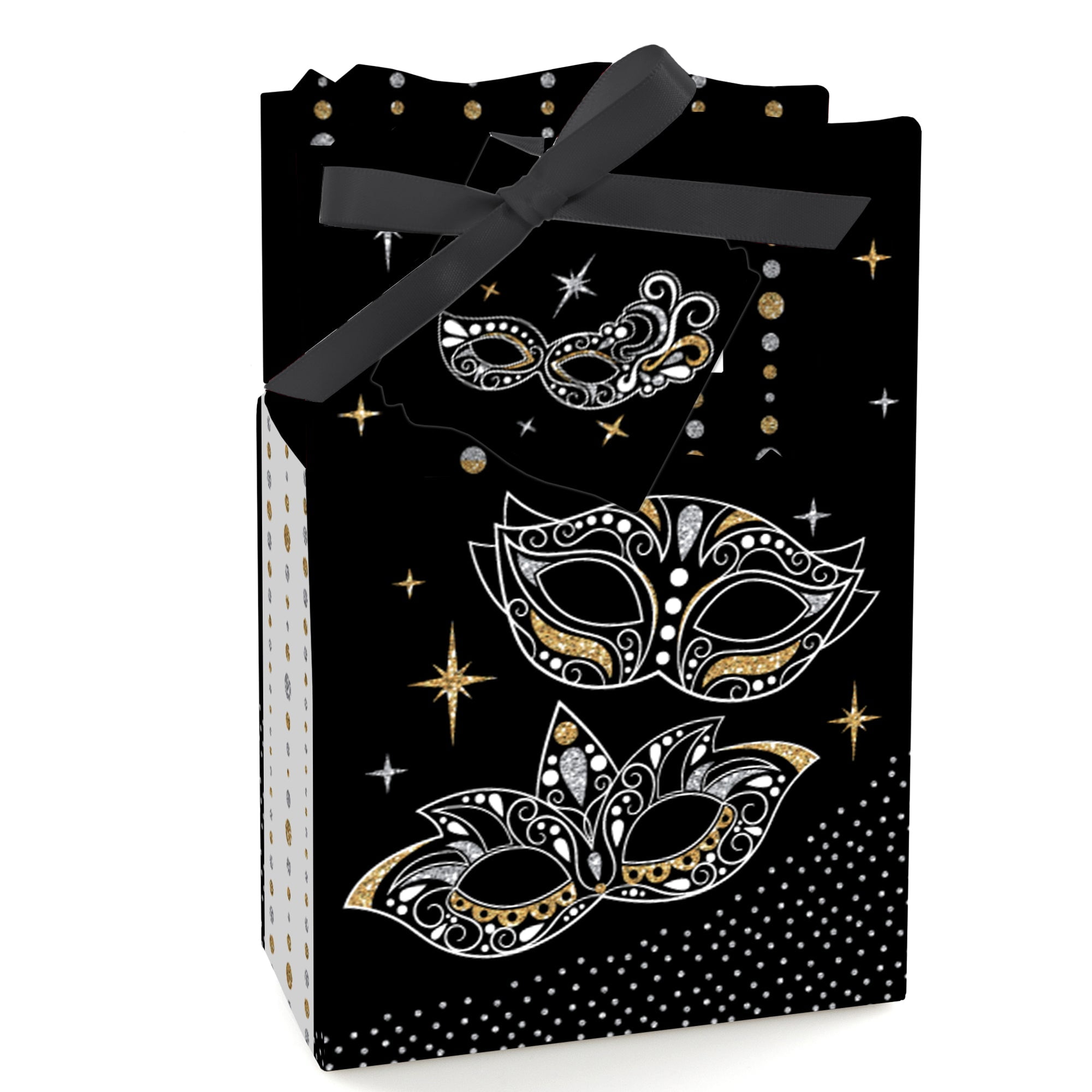 Big Dot of Happiness Masquerade - Carnival Mask Party Favor Boxes - Set ...