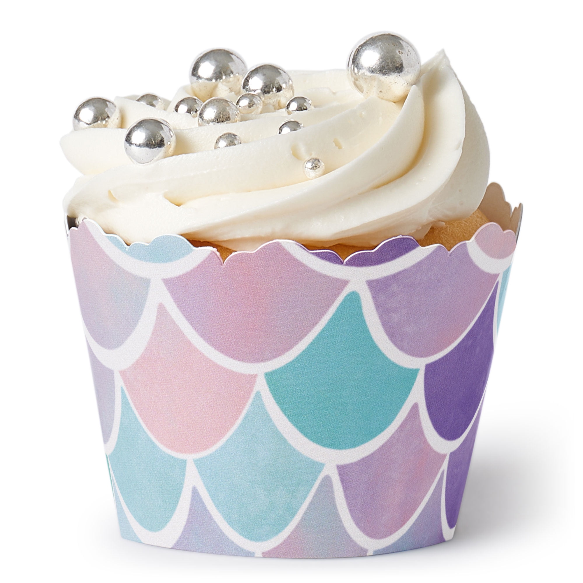 Big Dot of Happiness Mermaid Cupcake Wrappers, Ocean Waves Mermaid Tail ...