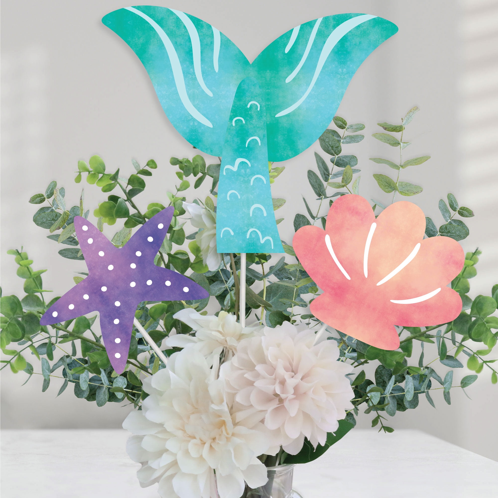 Big Dot of Happiness Mermaid Party Centerpiece Sticks, Starfish ...