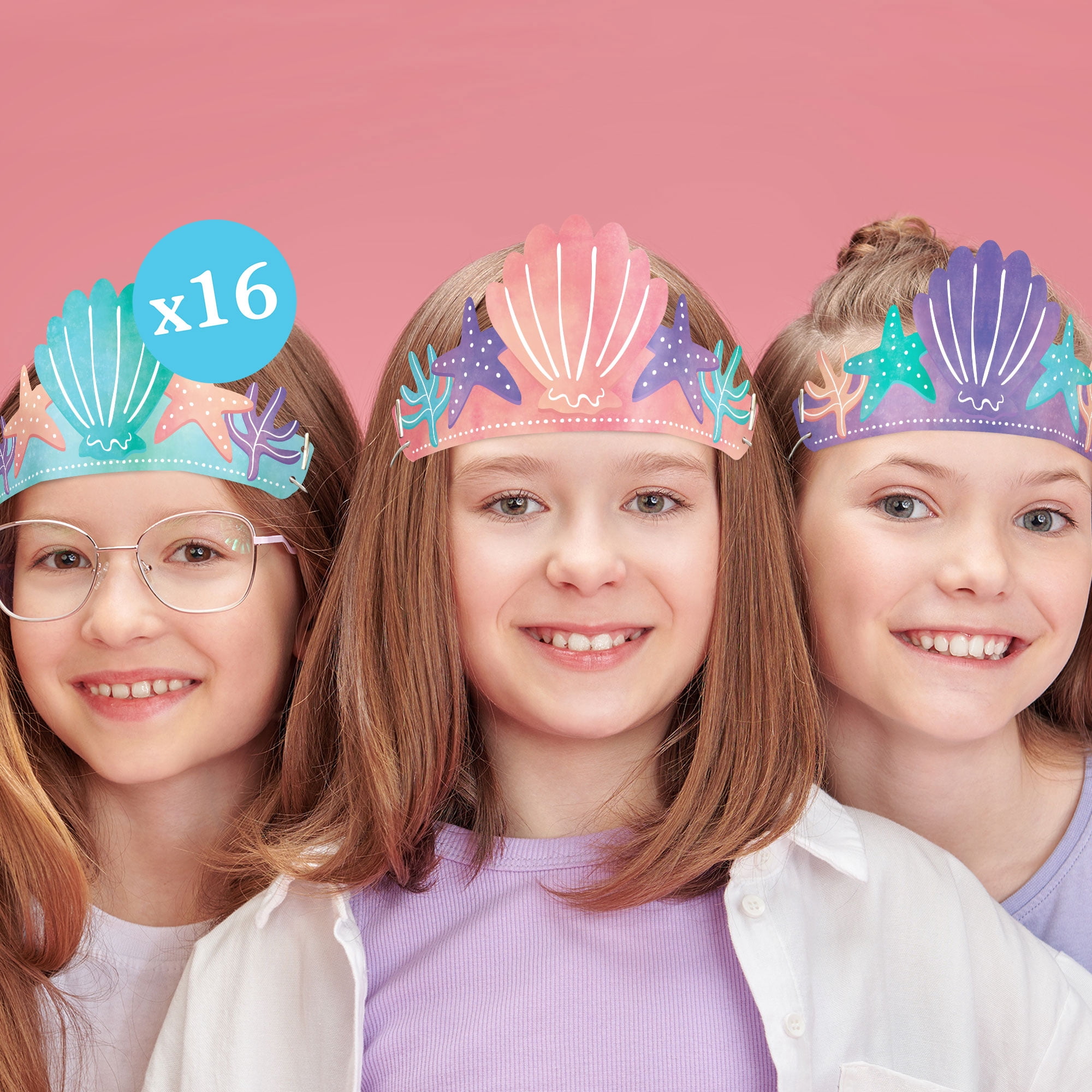 Big Dot of Happiness Mermaid Party Paper Crowns, Colorful Under the Sea ...