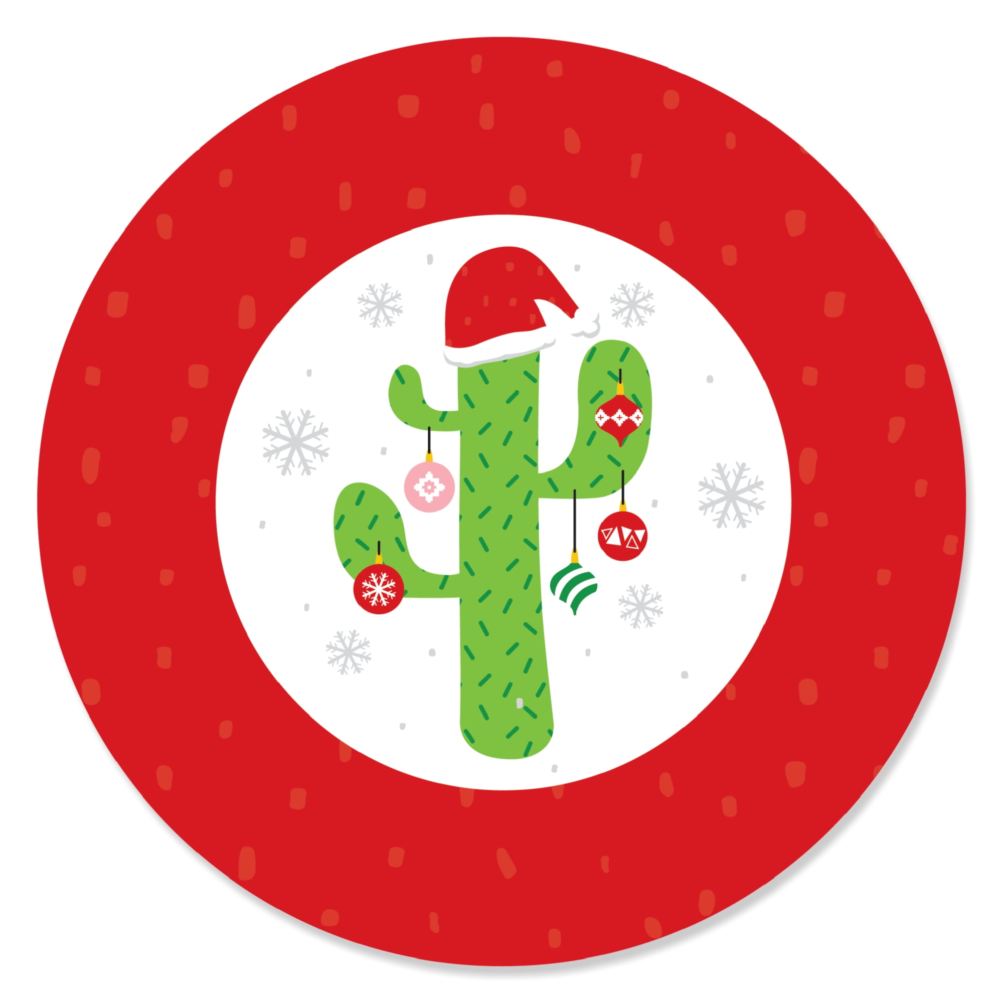 Big Dot of Happiness Merry Cactus - Christmas Cactus Party Circle ...