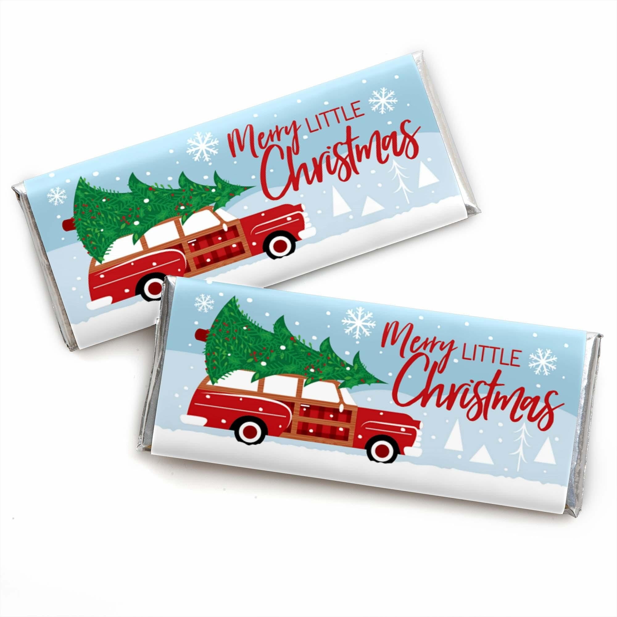 Big Dot of Happiness Merry Little Christmas Tree - Candy Bar Wrapper ...