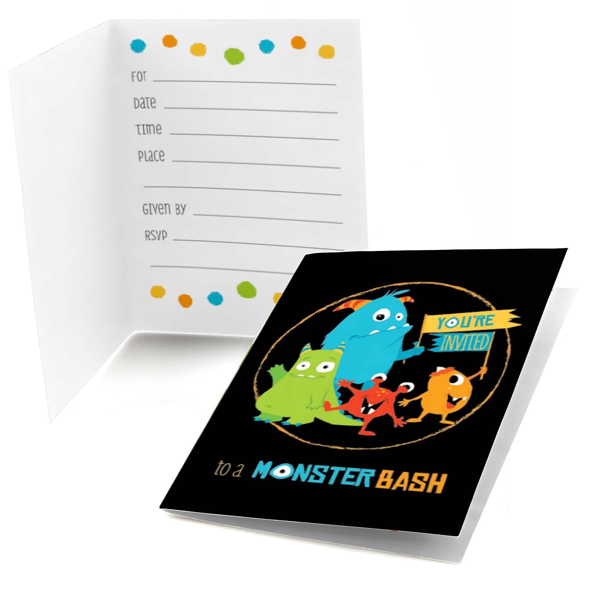 Big Dot of Happiness Monster Bash - Fill In Little Monster Birthday ...