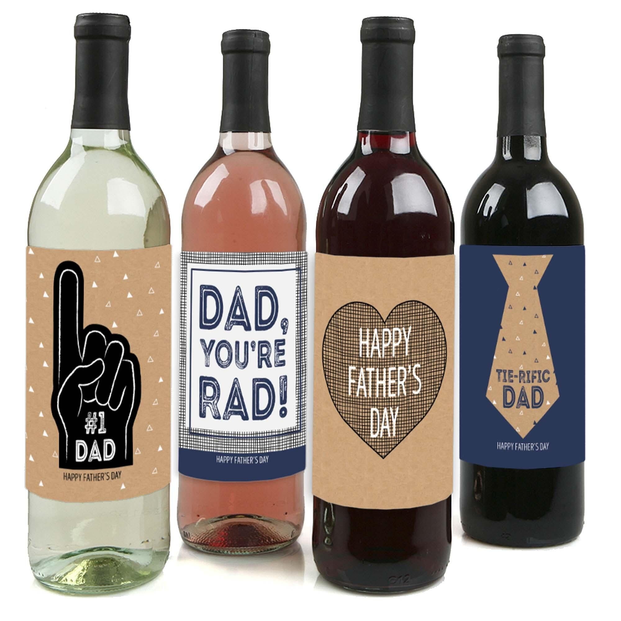 Big Dot of Happiness My Dad is Rad - Father's Day Gift For Men - Wine ...