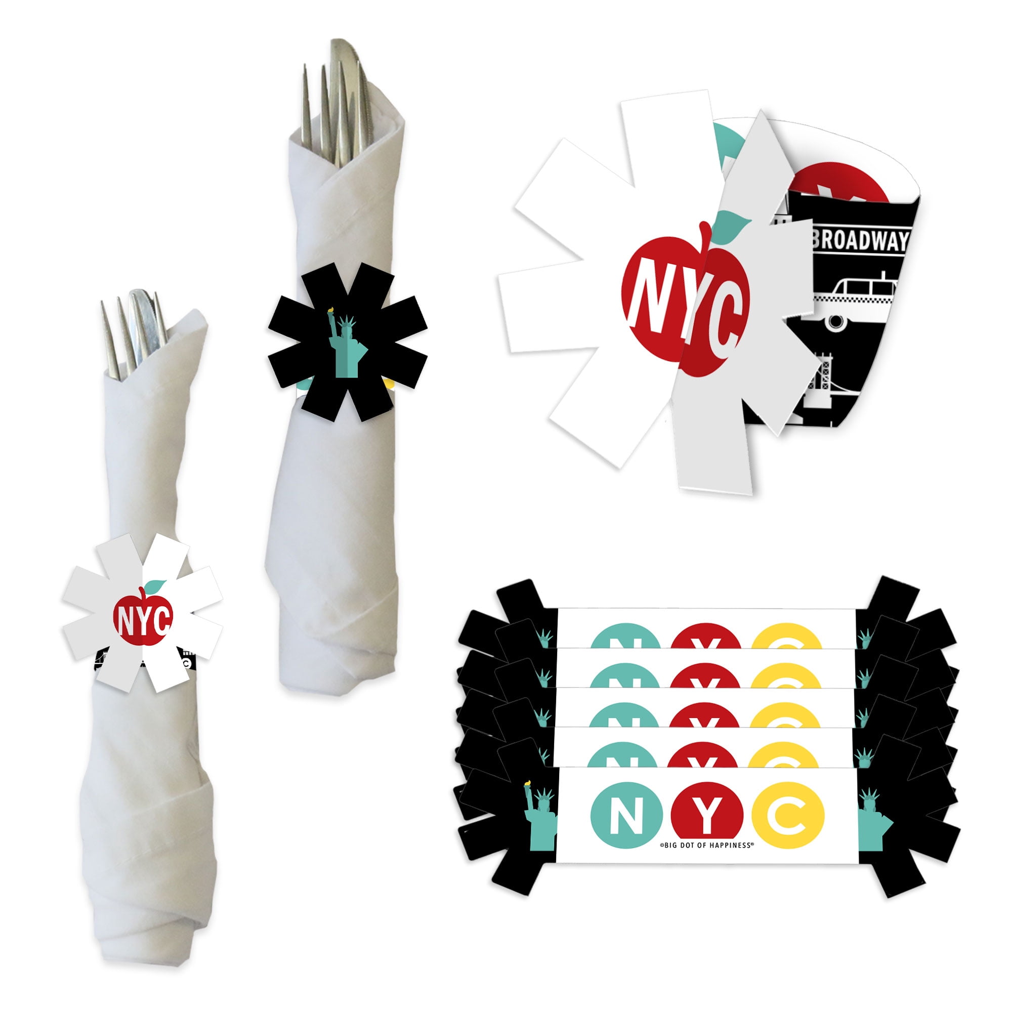 Big Dot of Happiness NYC Cityscape - New York City Party Paper Napkin ...