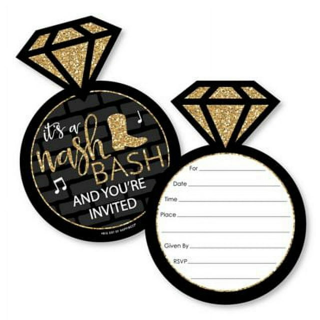 Big Dot of Happiness Nash Bash - Shaped Fill-in Invitations - Nashville ...