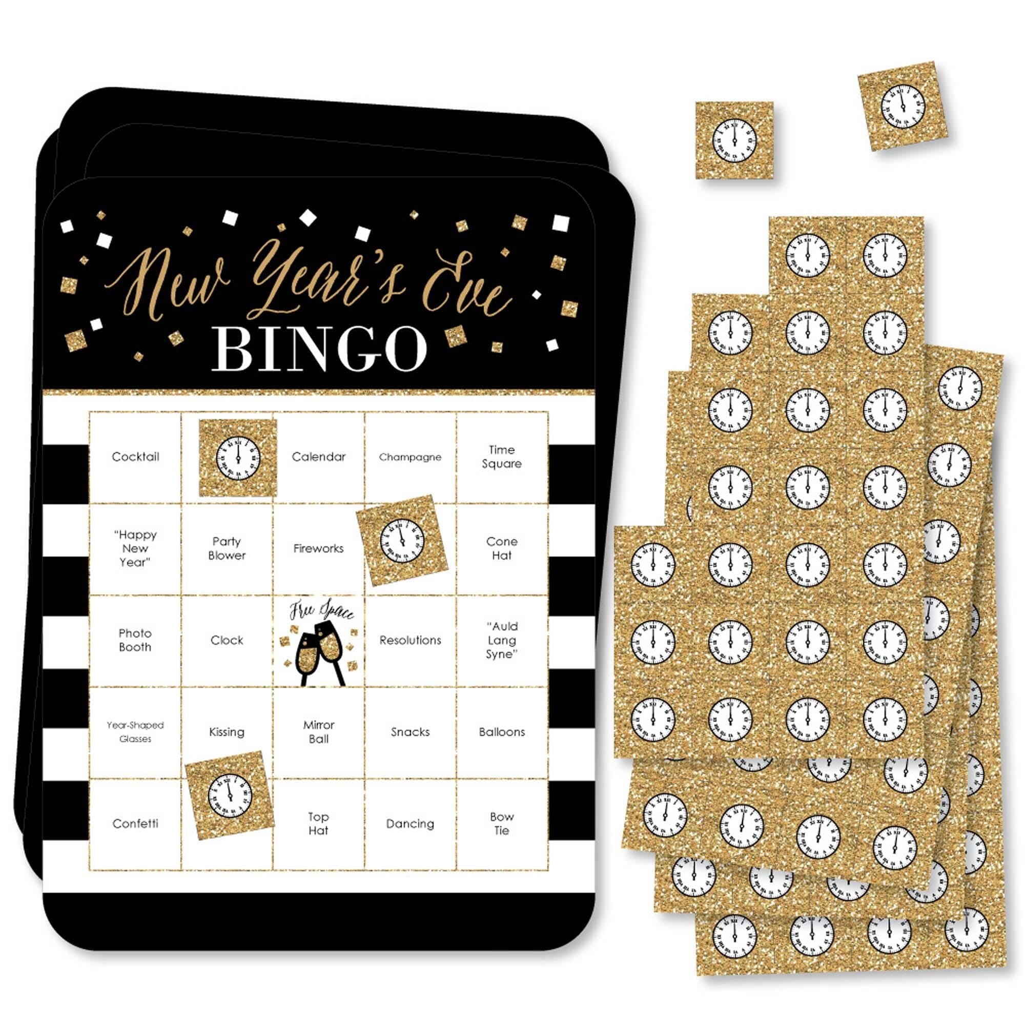 Big Dot of Happiness New Year's Eve - Gold - Bar Bingo Cards and ...