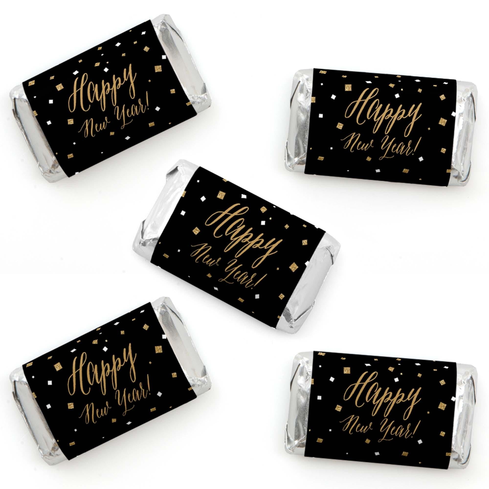 Big Dot of Happiness New Year's Eve - Gold - Mini Candy Bar Wrapper ...