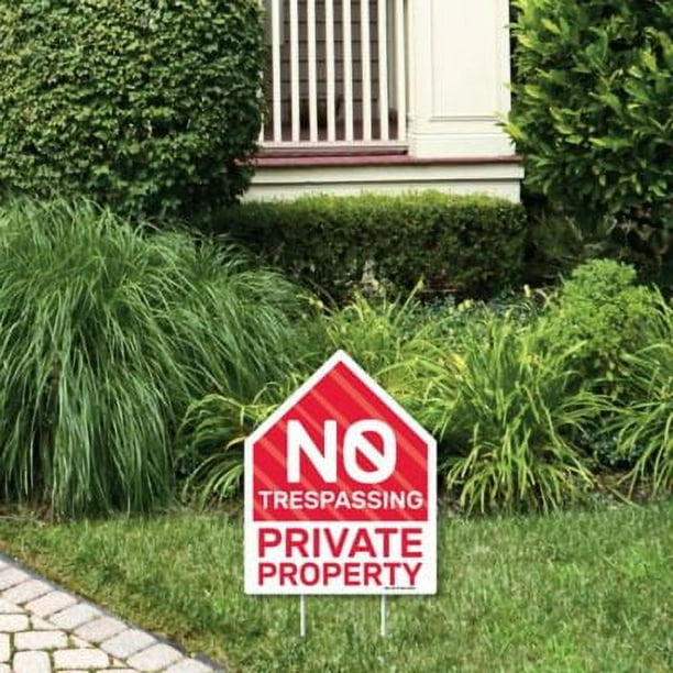 Big Dot of Happiness No Trespassing - Outdoor Lawn Sign - Private ...
