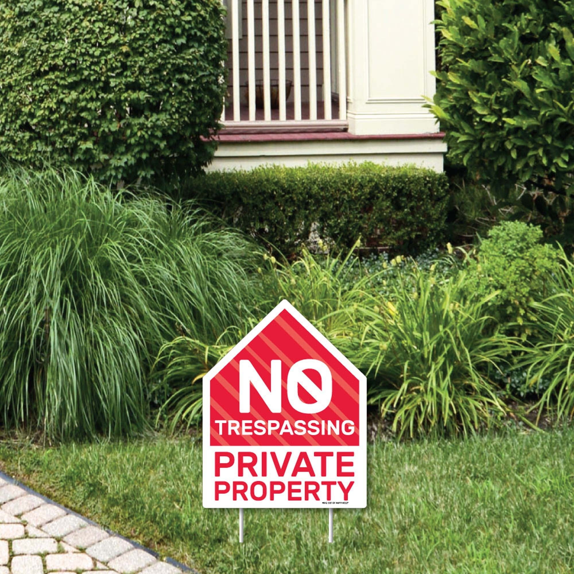 Big Dot of Happiness No Trespassing - Outdoor Lawn Sign - Private ...