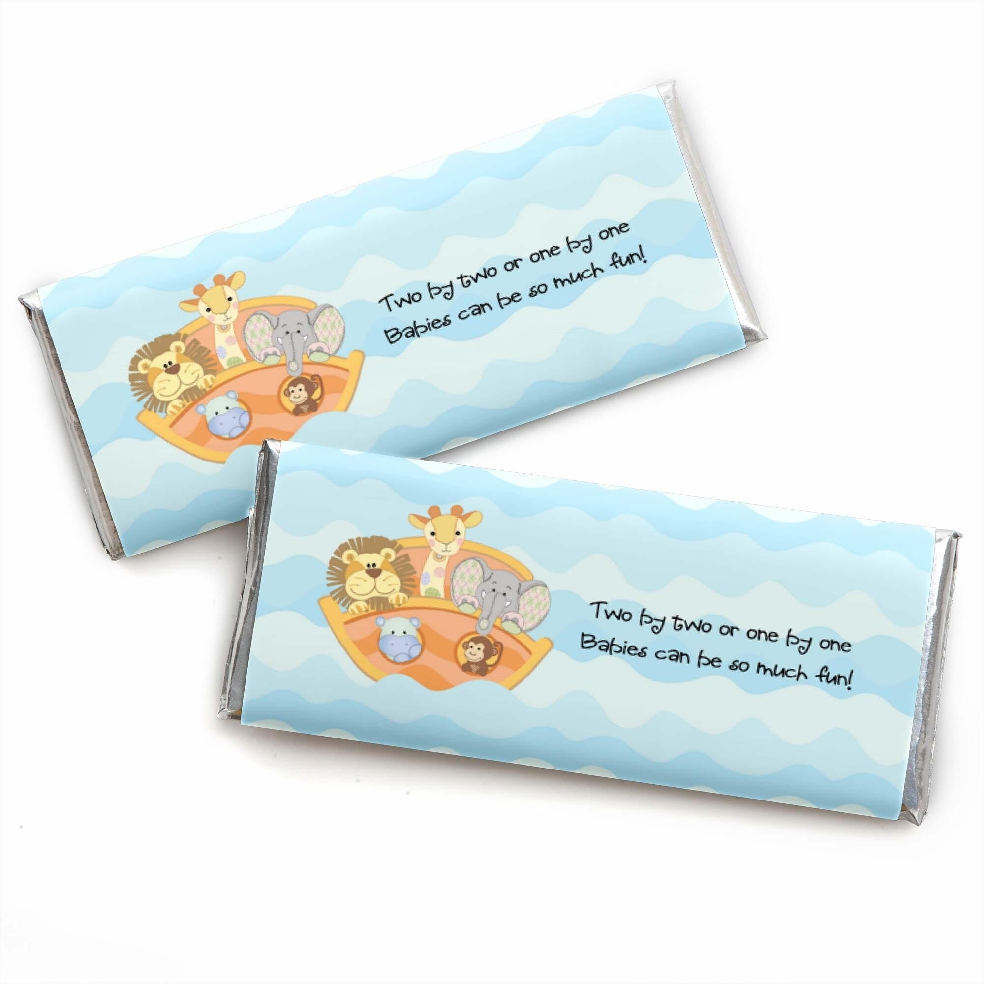 Big Dot of Happiness Noah's Ark - Candy Bar Wrappers Baby Shower Favors ...