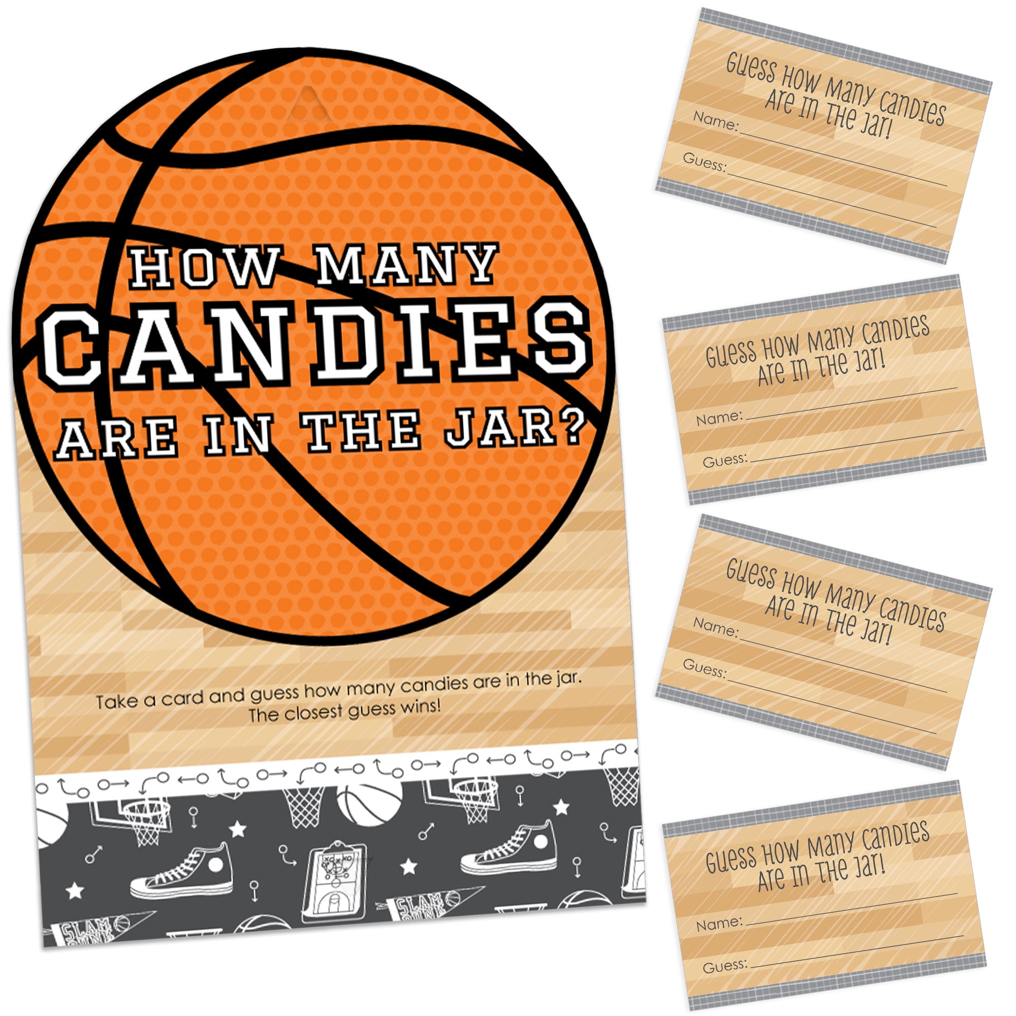 Big Dot of Happiness Nothin’ But Net - Basketball - How Many Candies ...