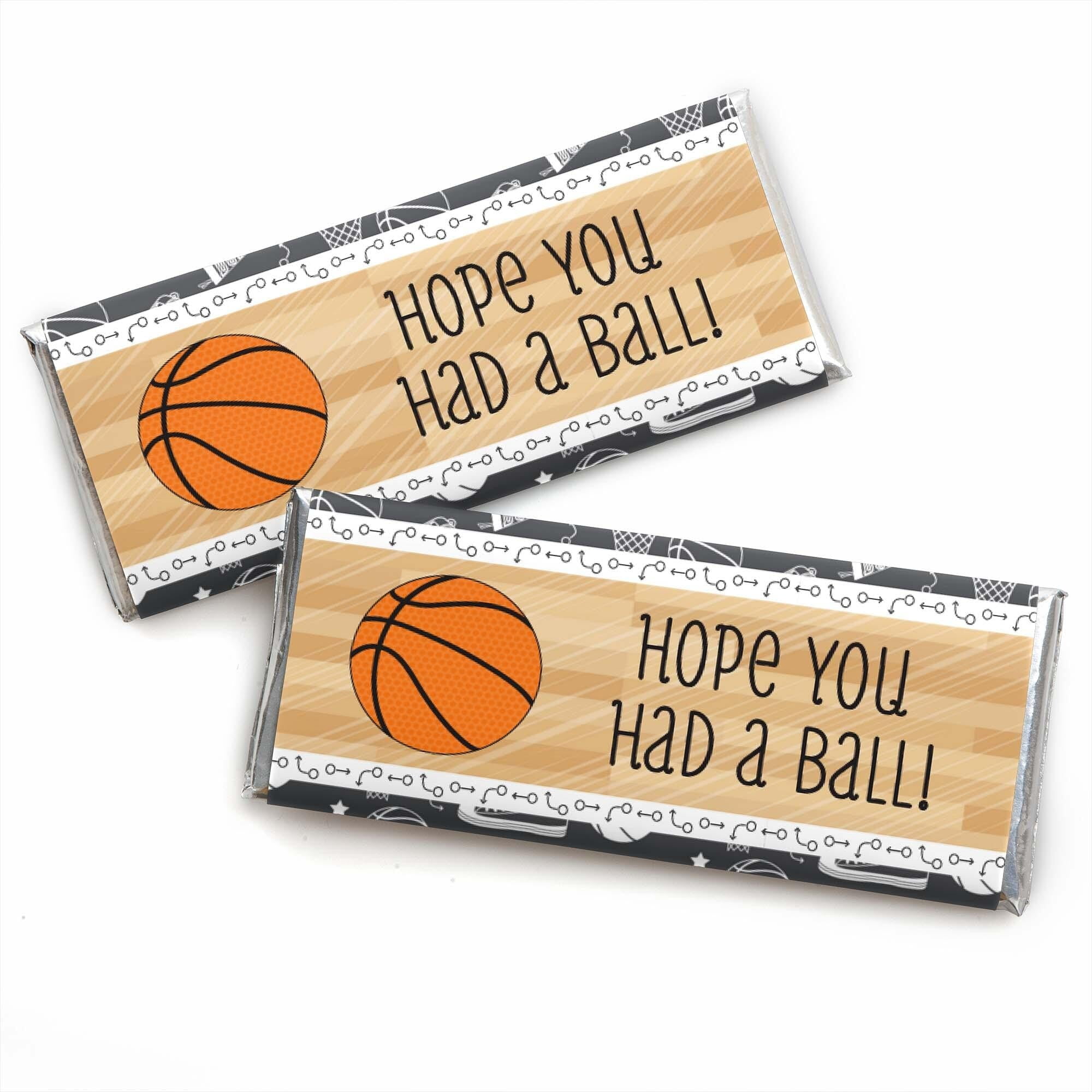 Big Dot of Happiness - Basketball Party Favors, Candy Bar Wrappers Set ...