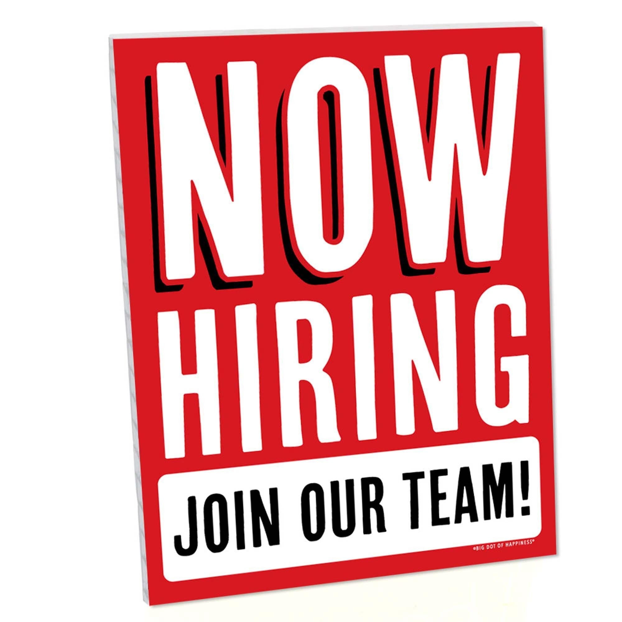 Big Dot Happiness Hiring Sign - 10.5x13.75in Sturdy Plastic Signage w ...
