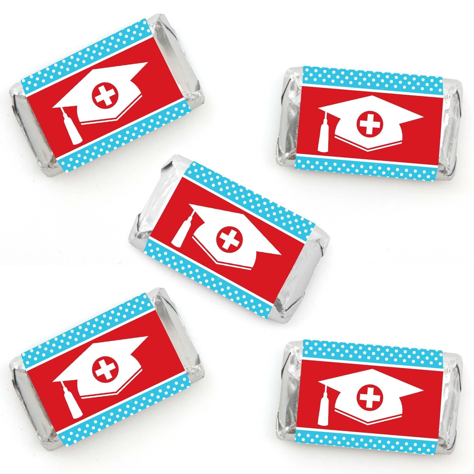 Big Dot of Happiness Nurse Graduation - Mini Candy Bar Wrapper Stickers ...