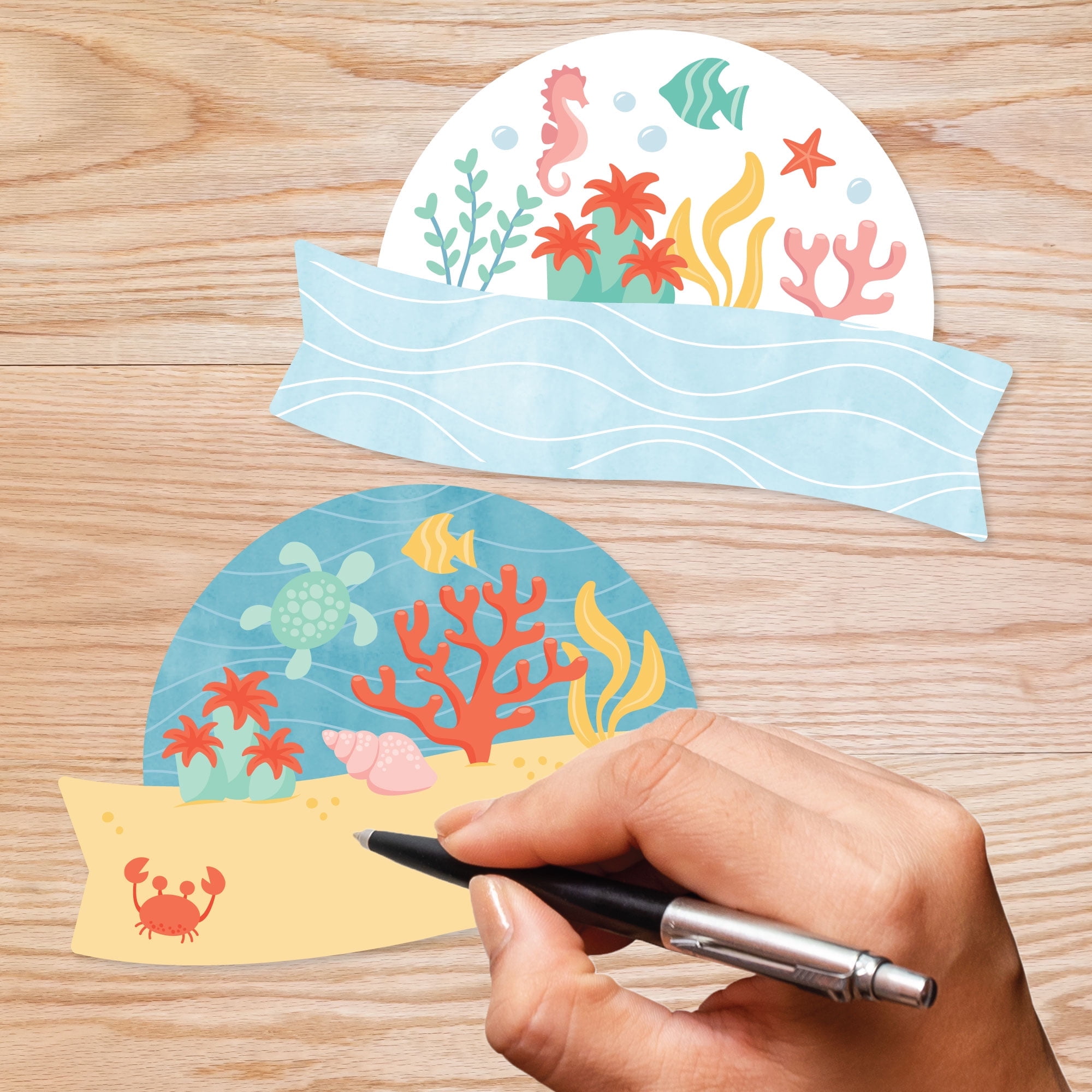 Big Dot of Happiness Ocean Creatures - DIY Blank Paper Desk or Locker ...