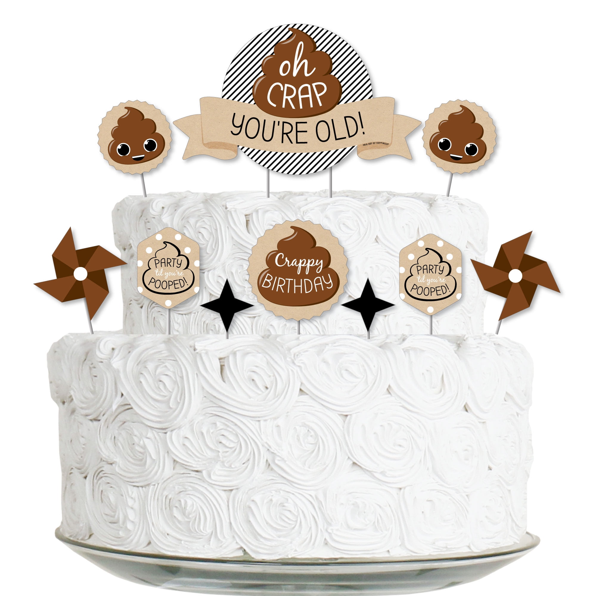 Big Dot of Happiness Oh Crap, You're Old - Poop Birthday Party Cake ...