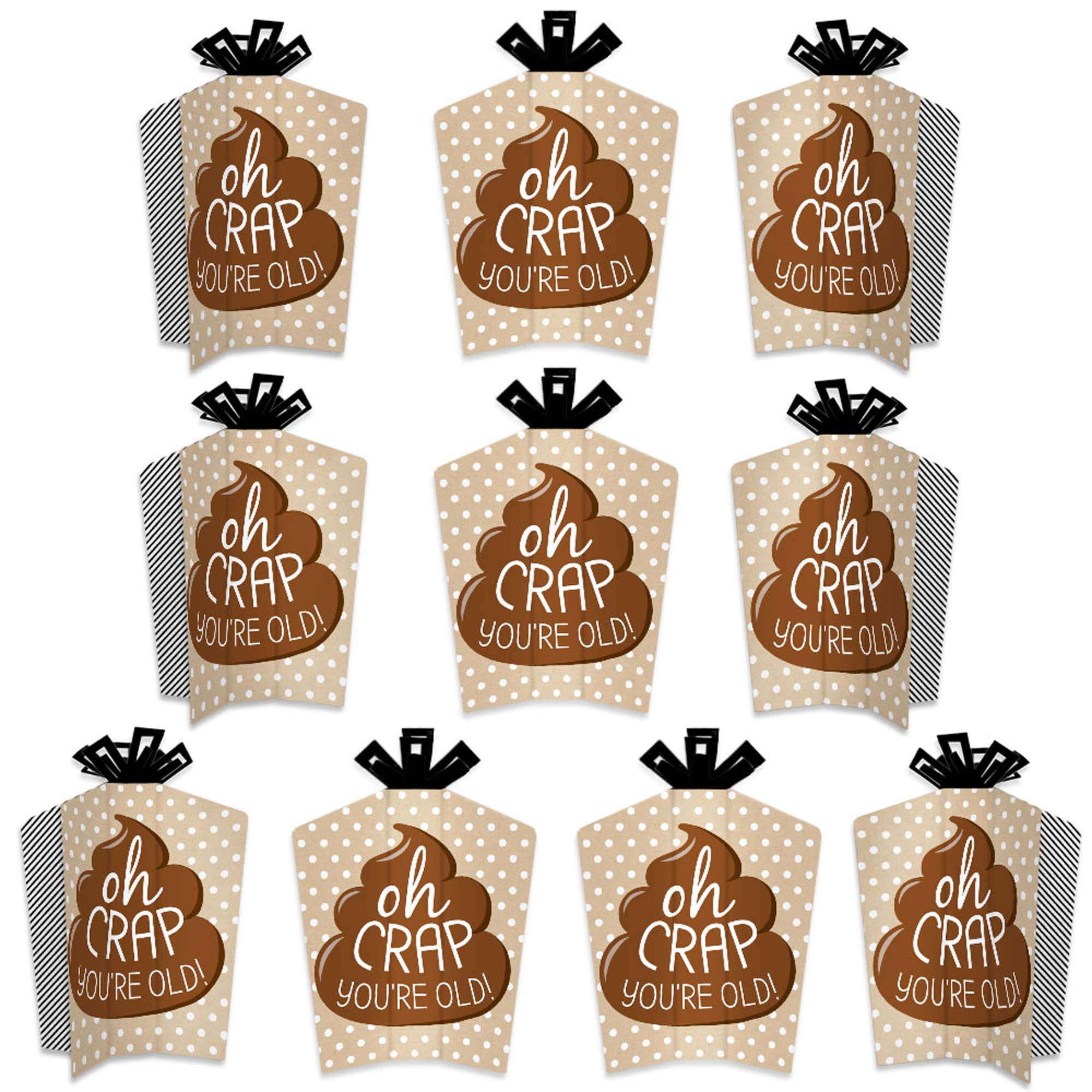 Big Dot of Happiness Oh Crap, You're Old - Table Decorations - Poop ...