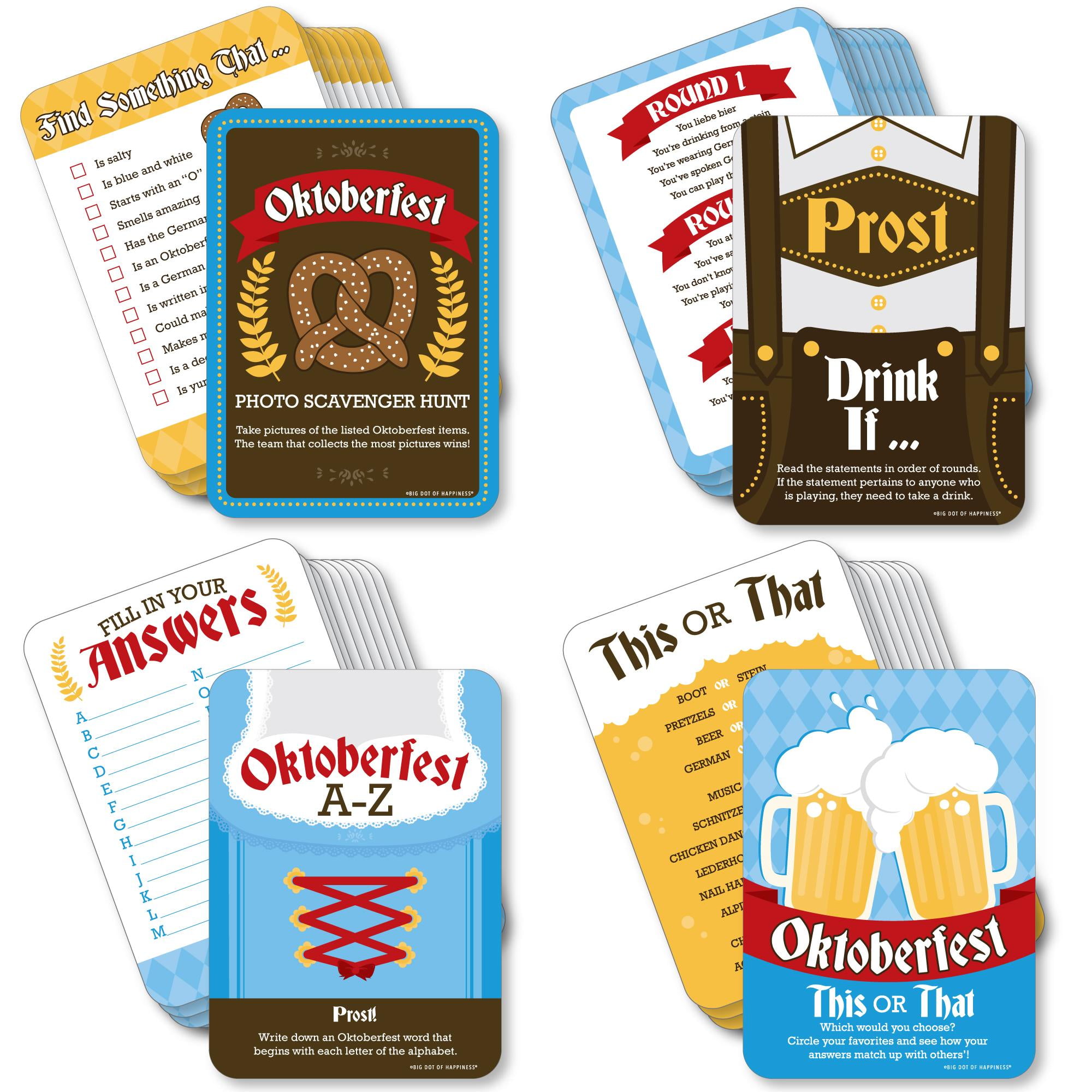 Big Dot of Happiness Oktoberfest - 4 Beer Festival Games - 10 Cards ...