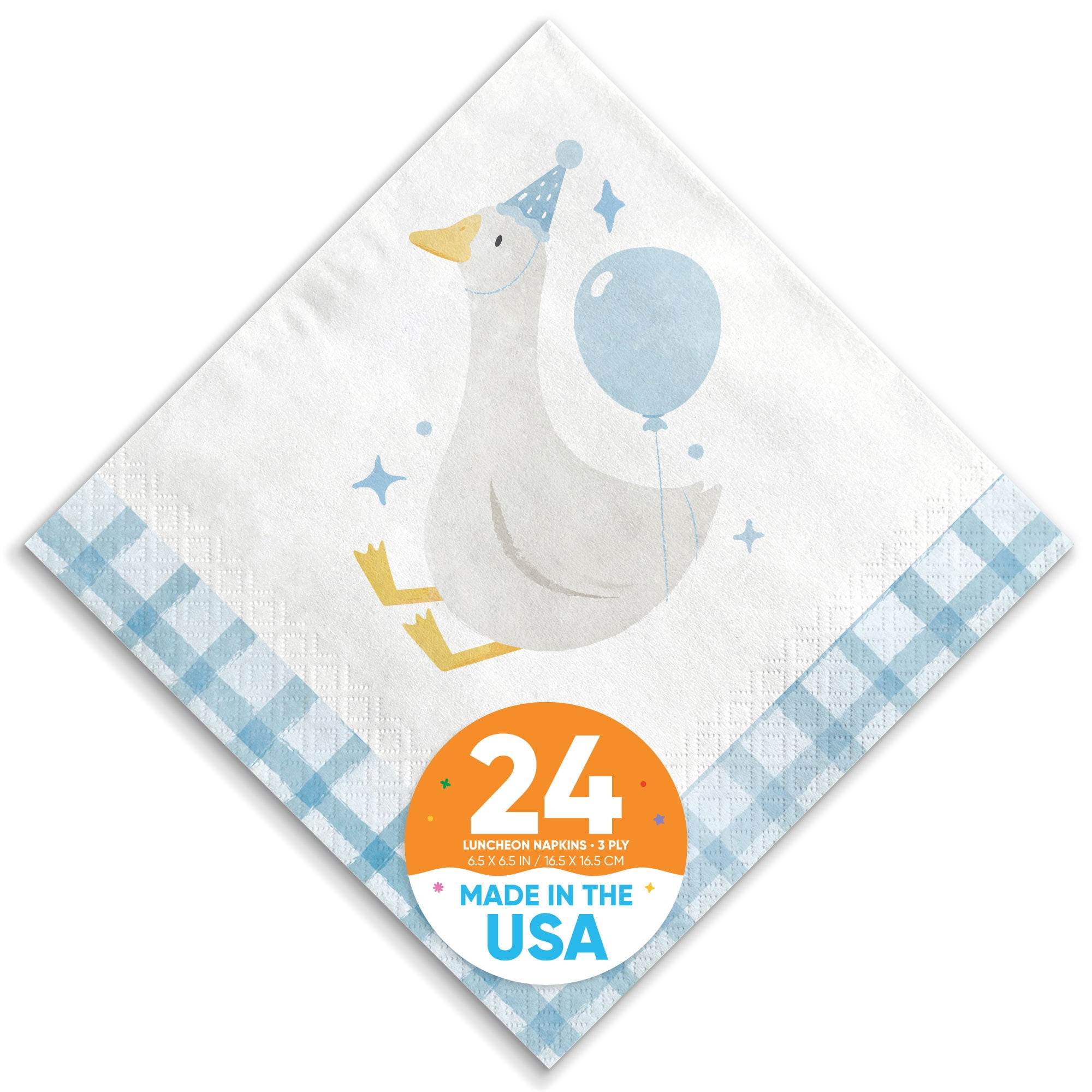 Big Dot of Happiness One Silly Goose Blue Napkins, Boy 1st Birthday ...