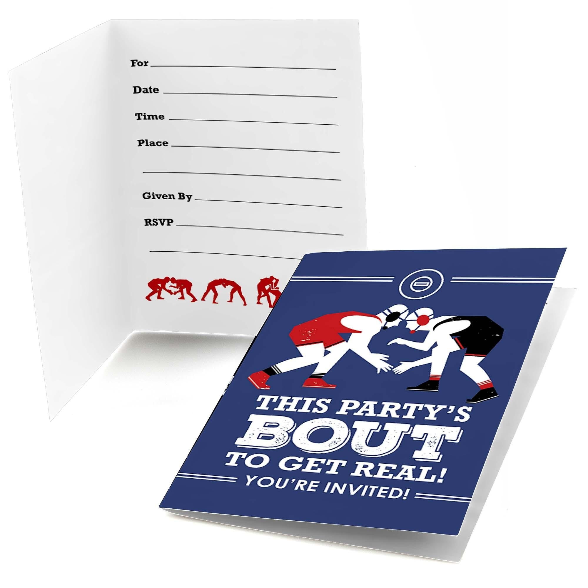 Big Dot of Happiness Own the Mat - Wrestling - Fill-in Birthday Party ...