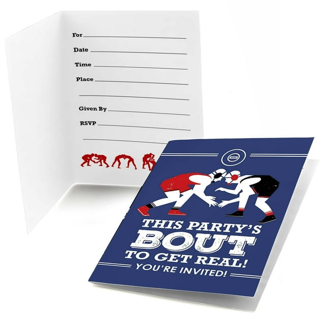 Big Dot of Happiness Own the Mat - Wrestling - Fill-in Birthday Party ...