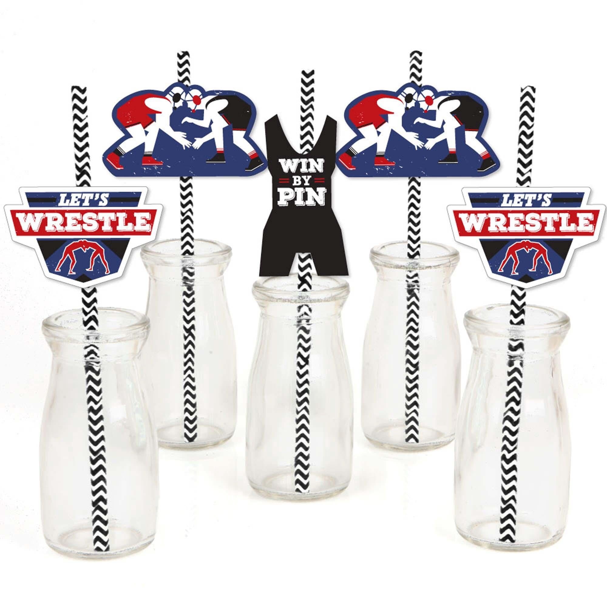 Big Dot of Happiness Own the Mat - Wrestling - Paper Straw Decor ...