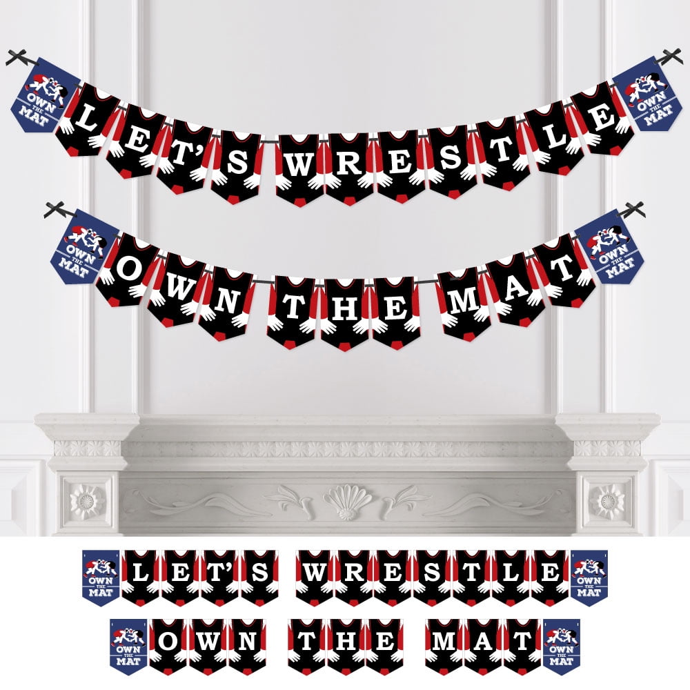 Big Dot of Happiness Own the Mat - Wrestling - Party Bunting Banner ...