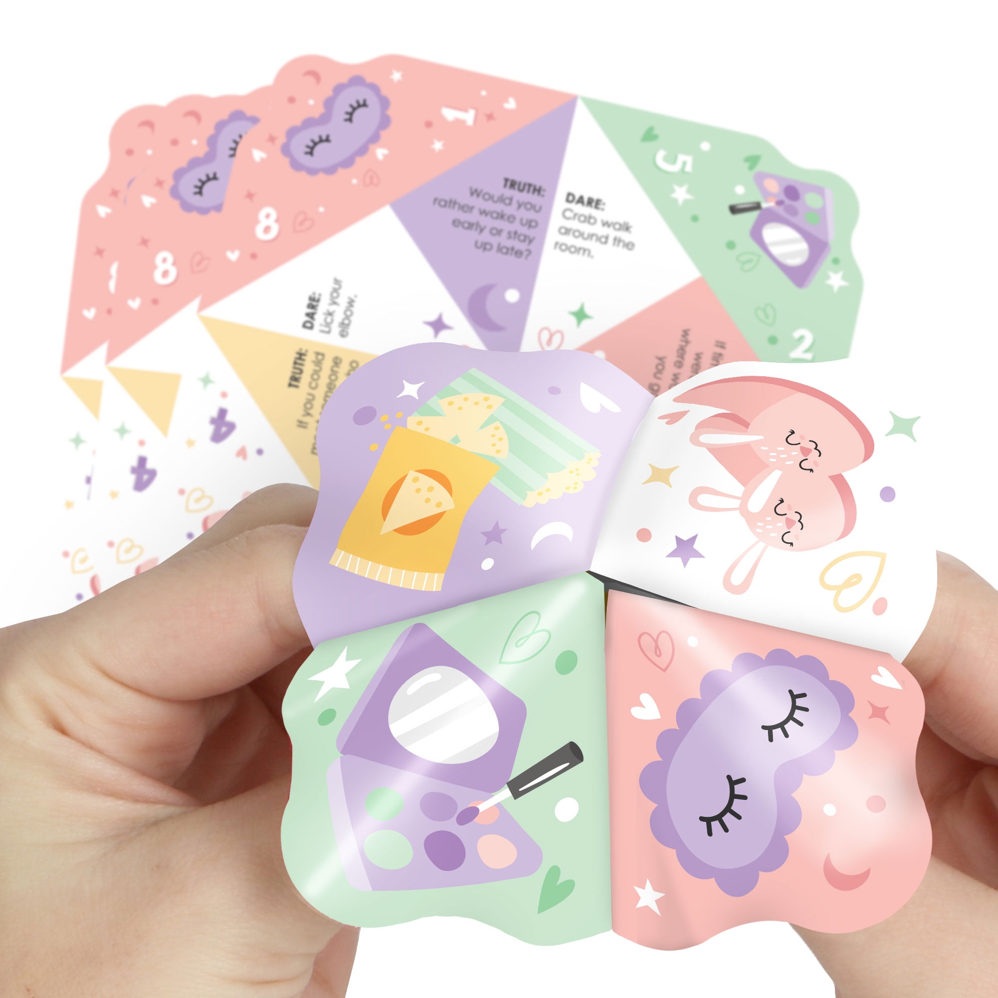 Big Dot of Happiness Pajama Slumber Party - Girls Sleepover Birthday Party Cootie Catcher Game ...