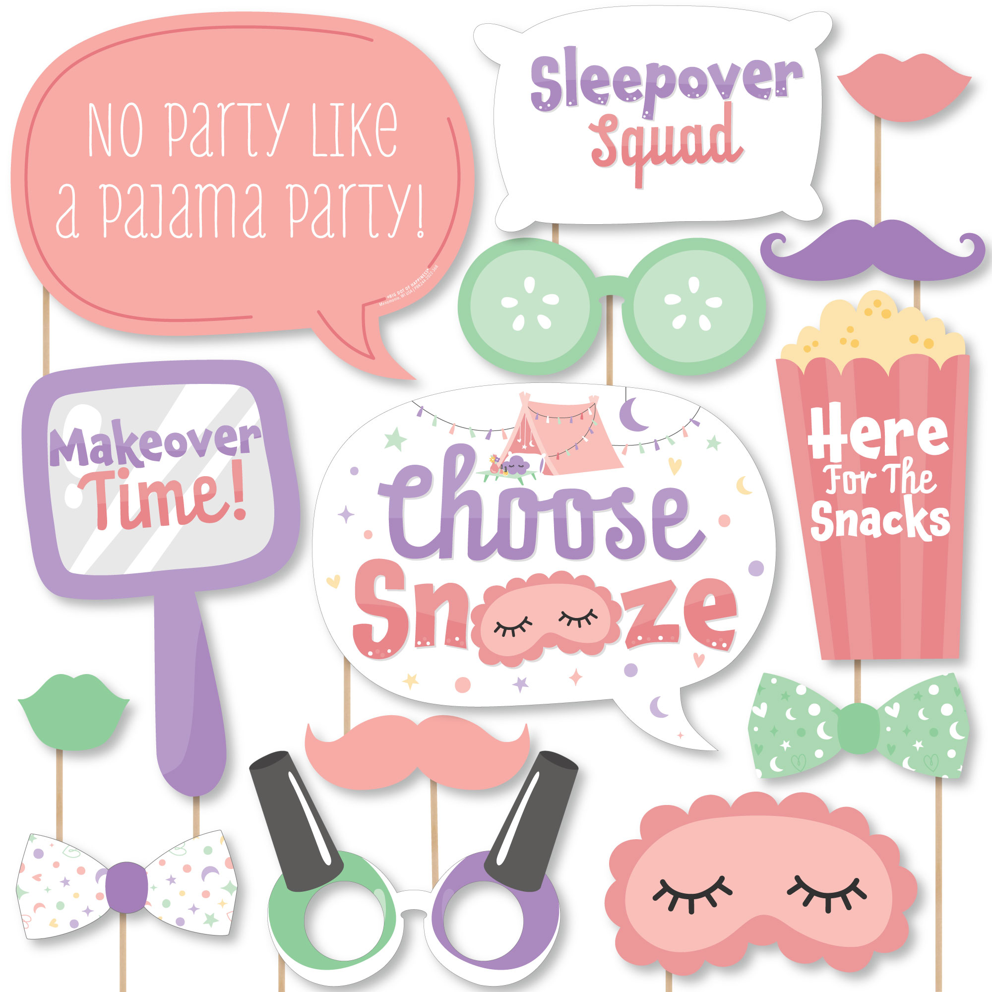 Big Dot of Happiness Pajama Slumber Party - Girls Sleepover Birthday ...