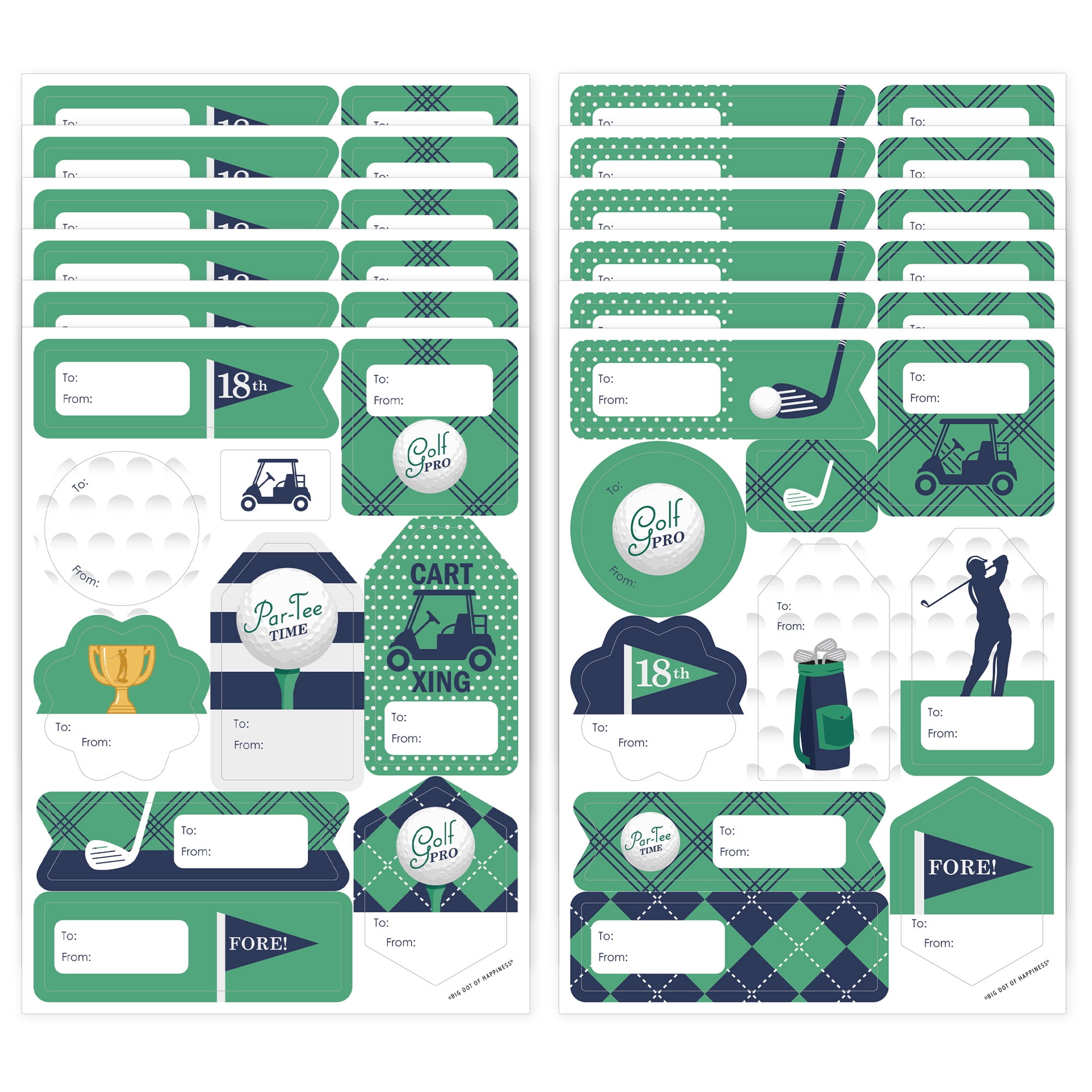 Big Dot of Happiness Par-Tee Time - Golf - Assorted Birthday or ...