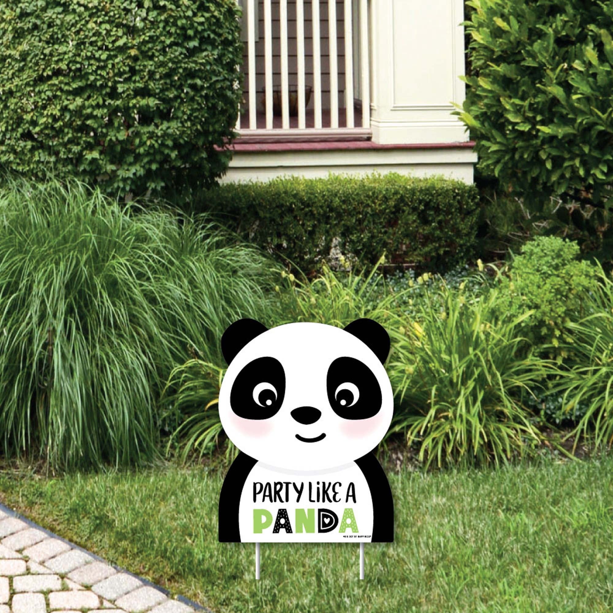 Big Dot of Happiness Party Like a Panda Bear - Outdoor Lawn Sign - Baby ...
