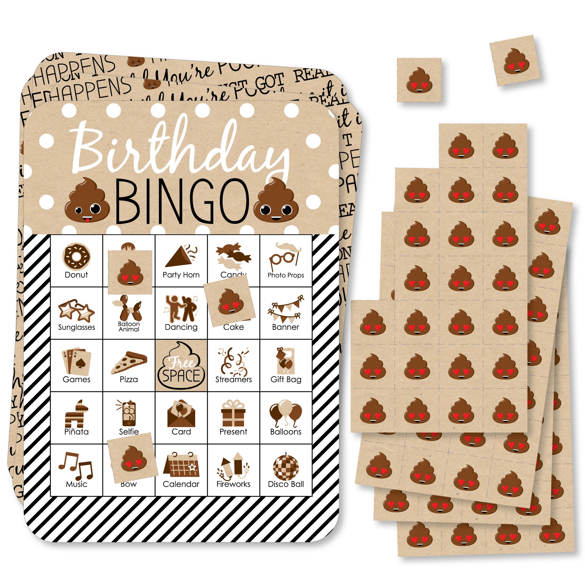Big Dot of Happiness Party ’Til You’re Pooped - Picture Bingo Cards and ...