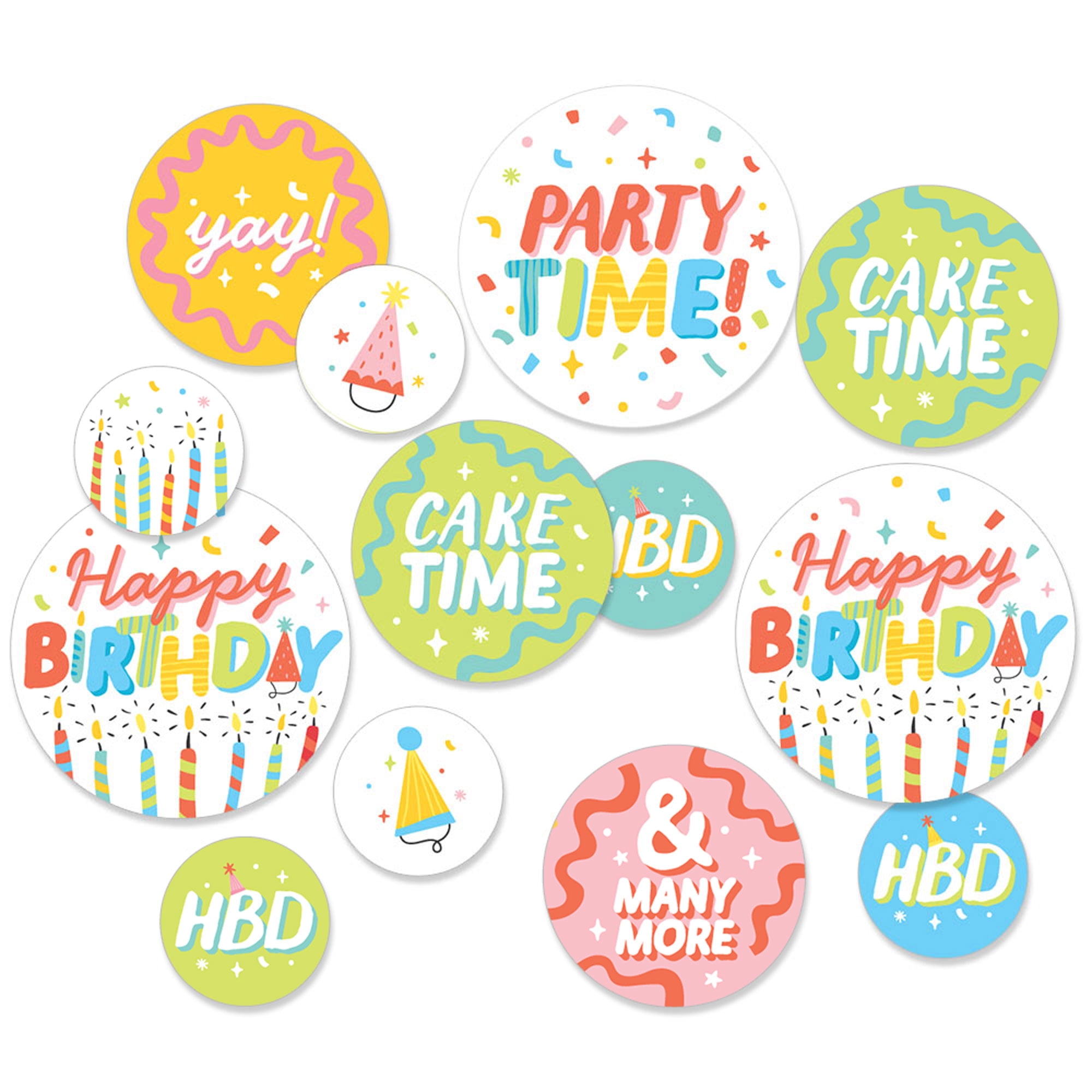 Big Dot of Happiness Party Time - Happy Birthday Party Giant Circle ...