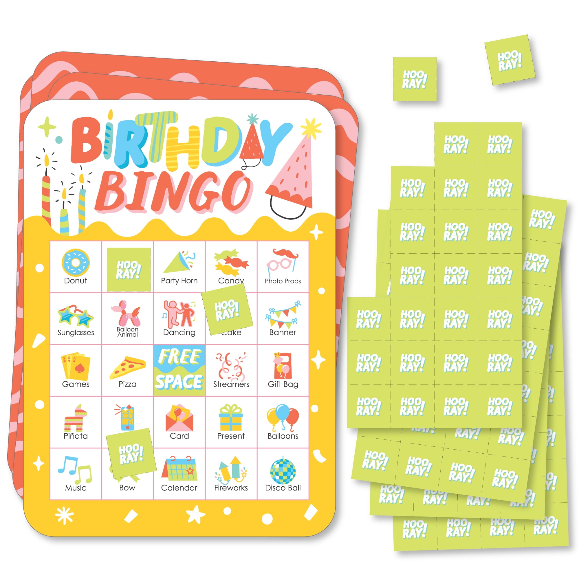Big Dot of Happiness Party Time - Picture Bingo Cards and Markers - Happy Birthday Party Bingo ...